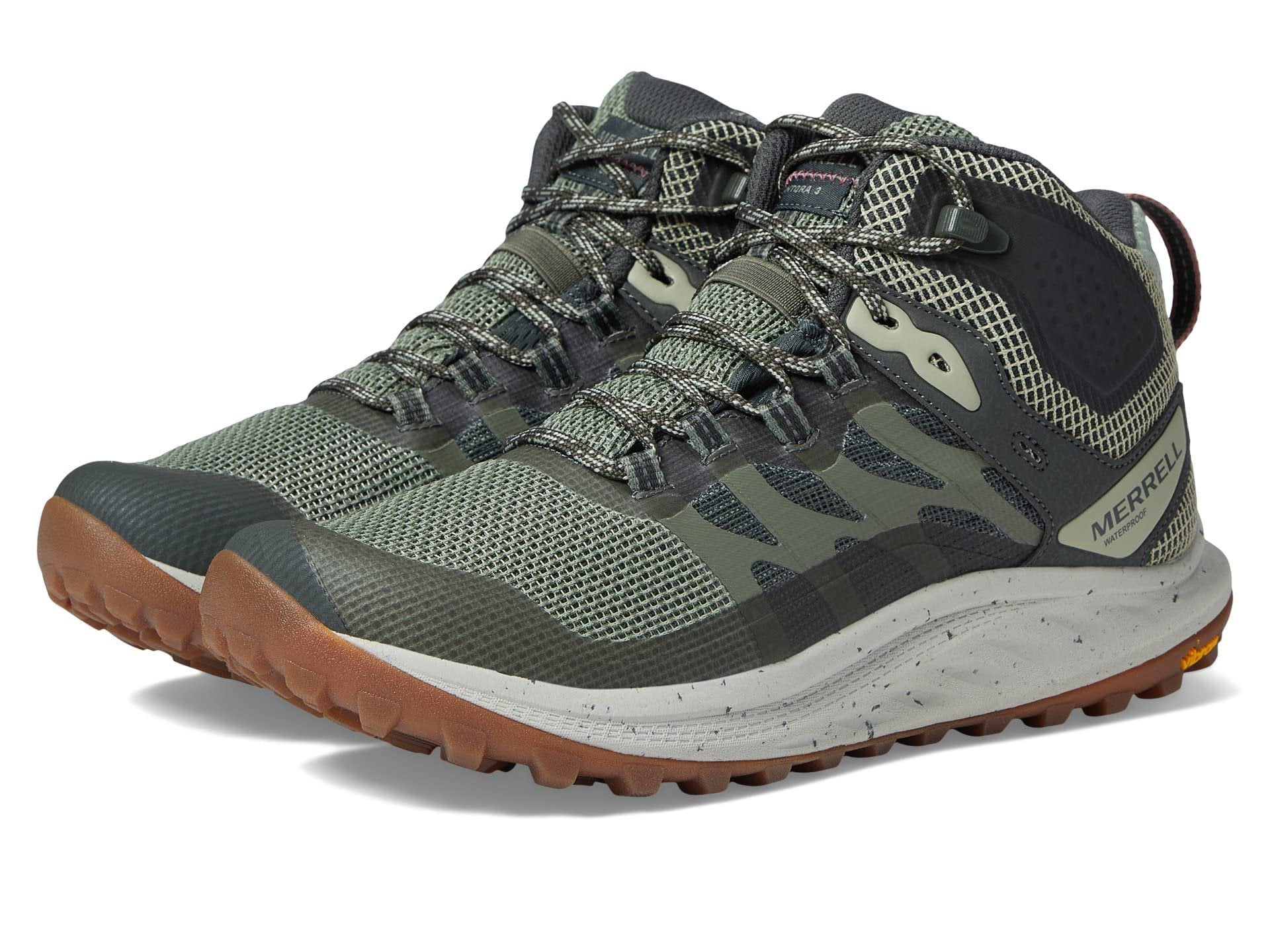 Merrell Antora 3 Mid J067584 Womens 6 Green Camo Waterproof Hiking ...