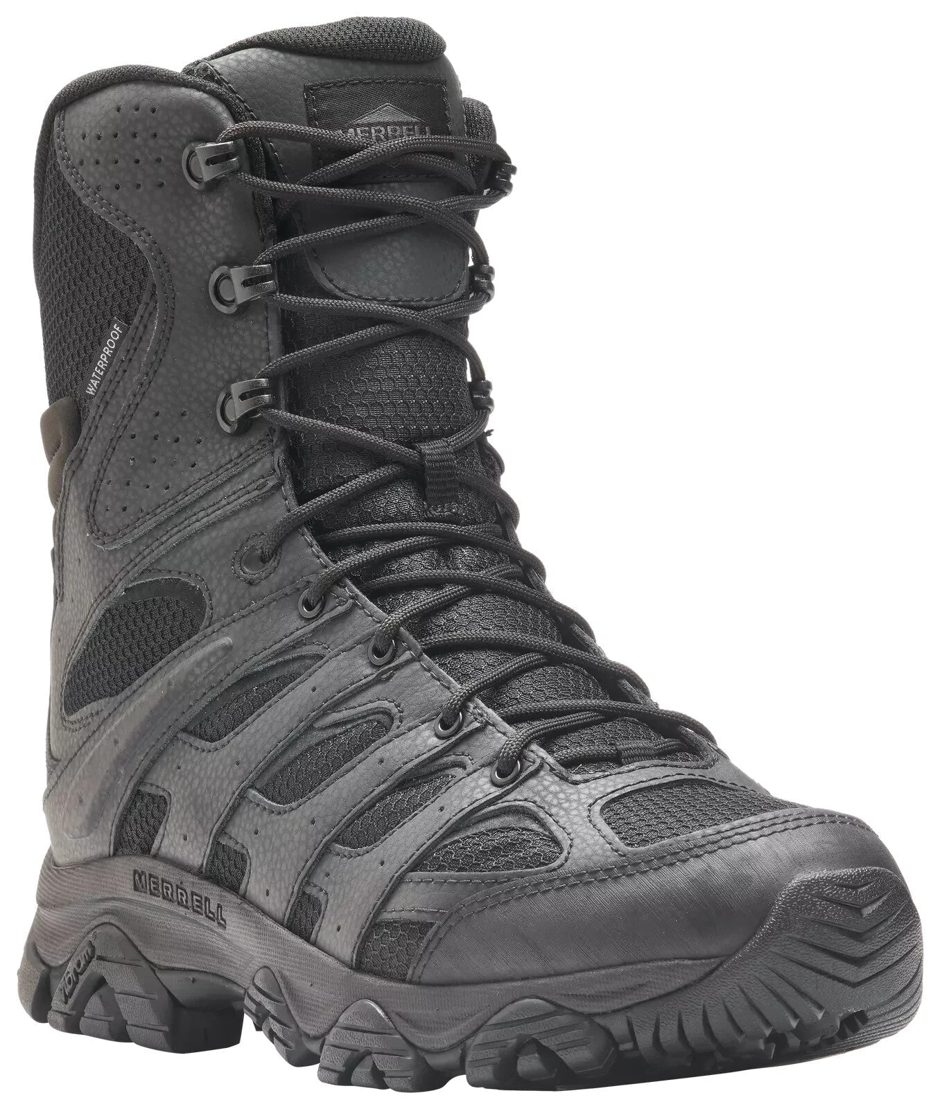 Merrell J004107 Men's Moab 3 Tactical 8 in. Side Zip Waterproof Lace-Up ...