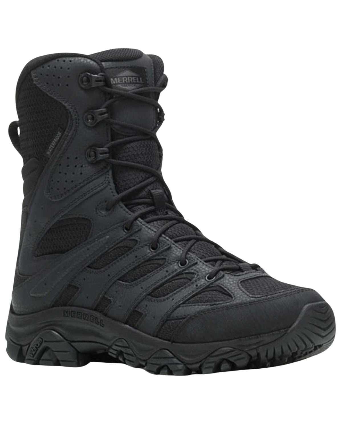 Merrell J004107 Men's Moab 3 Tactical 8 in. Side Zip Waterproof Lace-Up ...