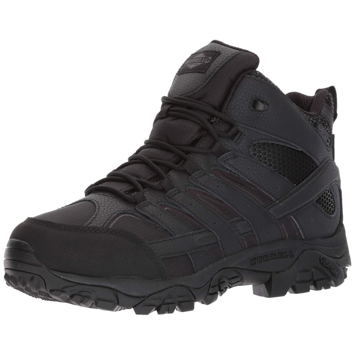 Merrell Men's Moab 2 Mid Tactical Waterproof Military Boots BLACK ...