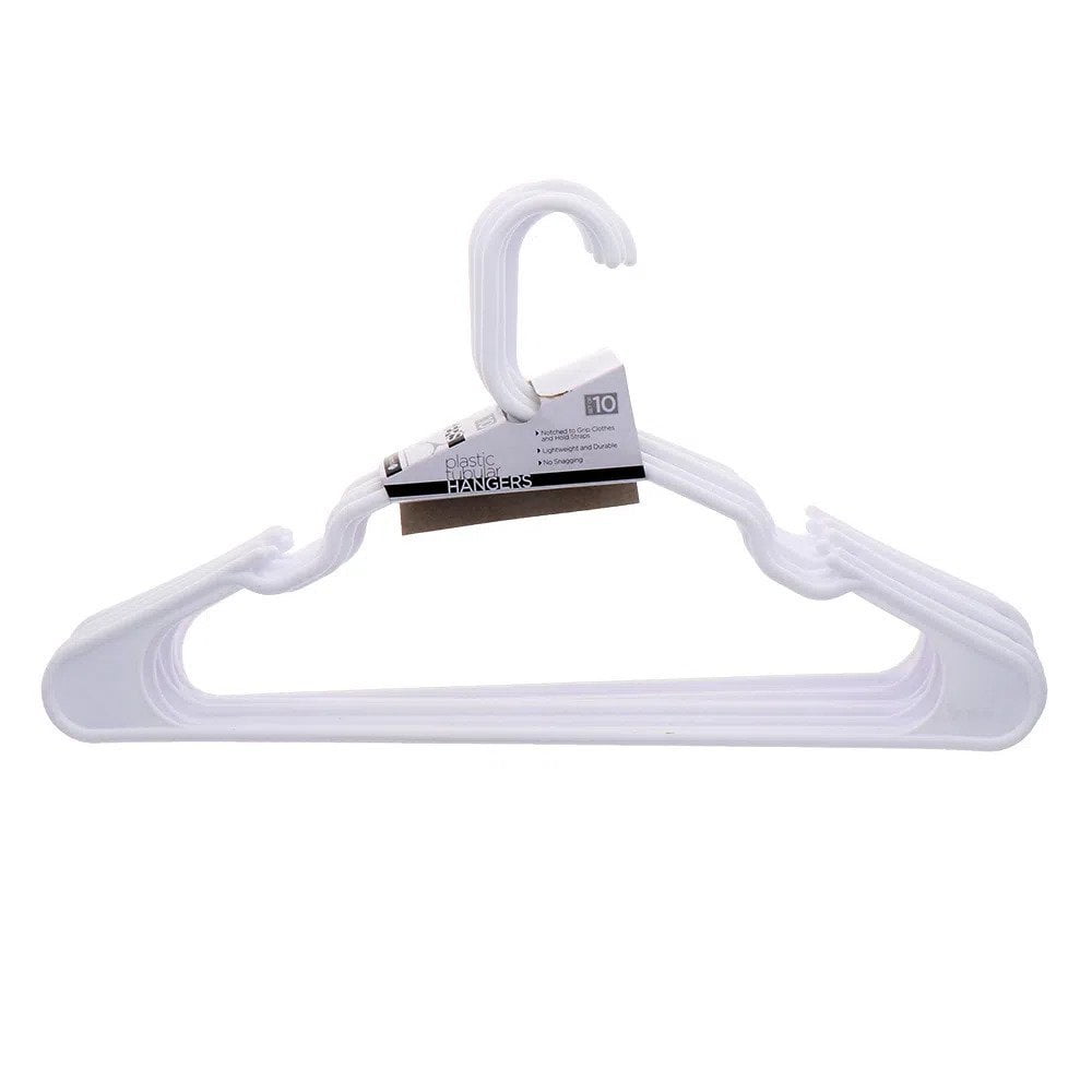 Merrick Tubular Hanger, Plastic, White Pack of 10 - Walmart.com