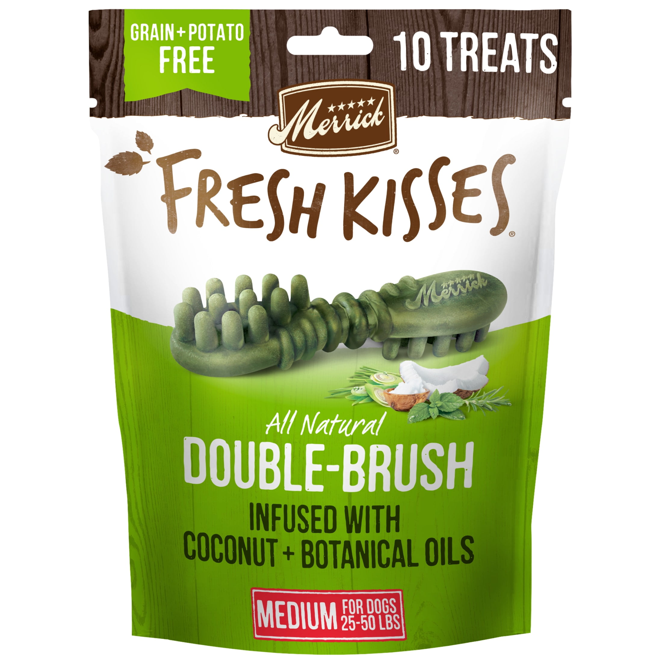 Merrick Fresh Kisses Natural Dental Chews Infused With Coconut And ...