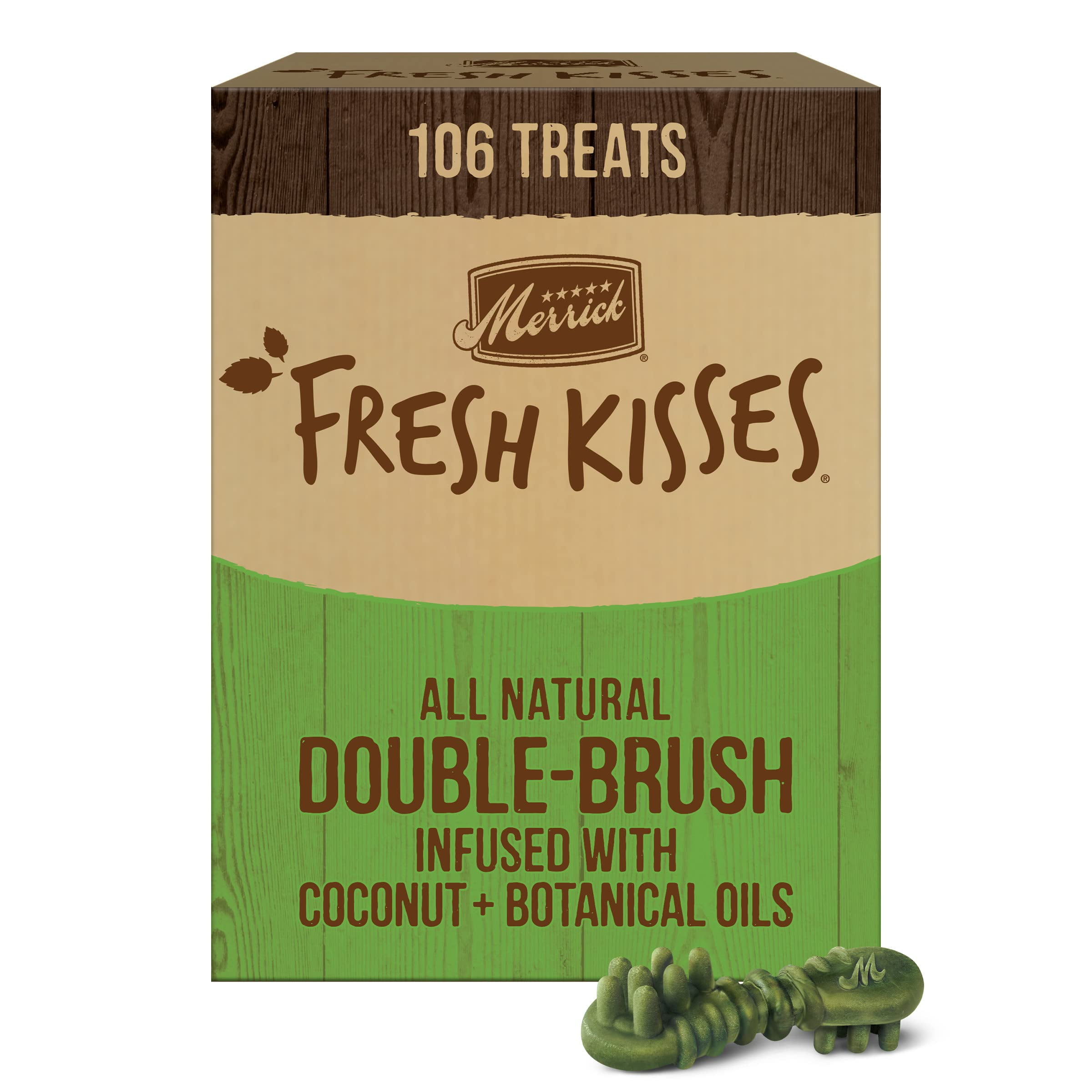 Merrick Fresh Kisses Natural IRF13 Dental Chews Infused with Coconut ...