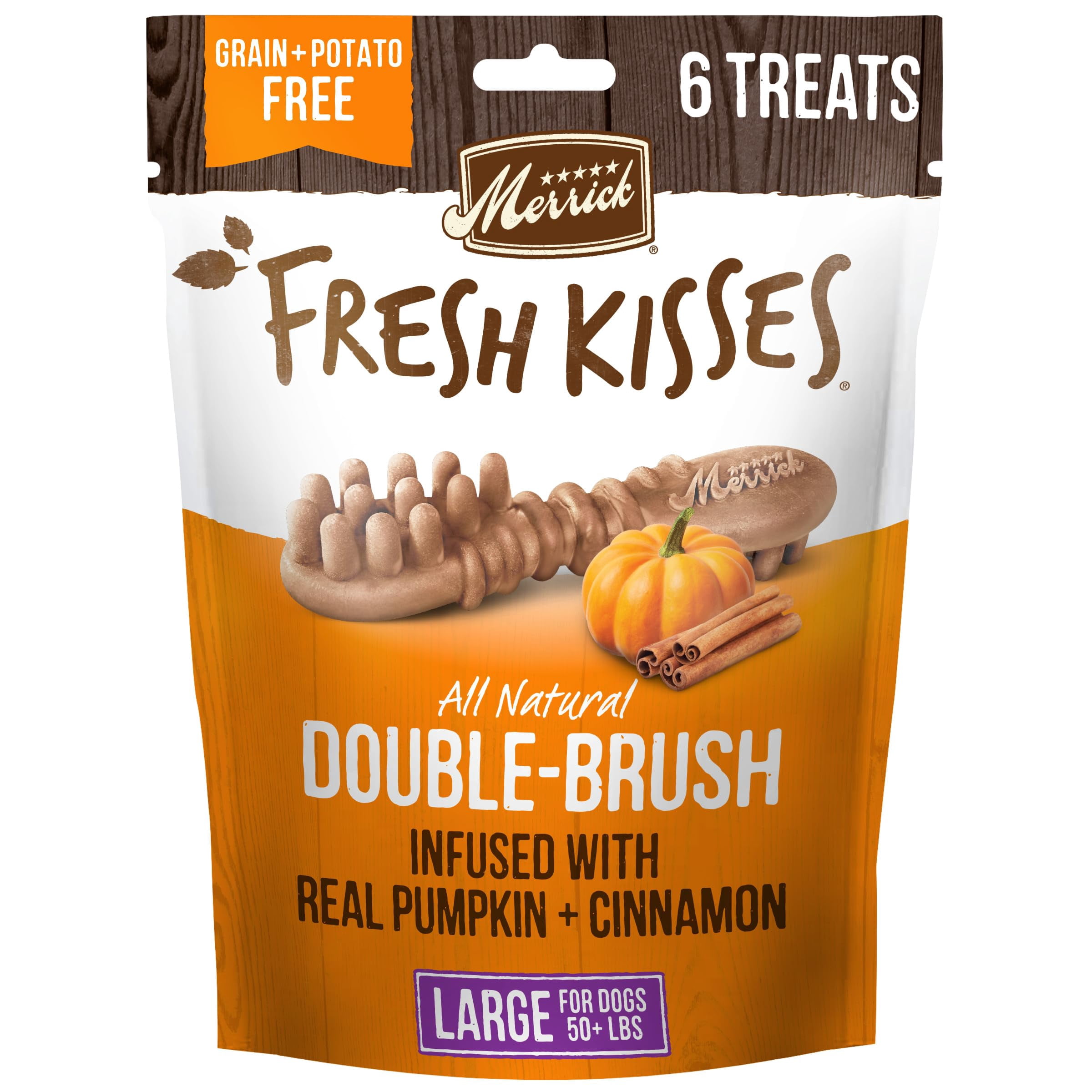Merrick Fresh Kisses Natural MMF7 Dental Chews, Treats Infused with ...