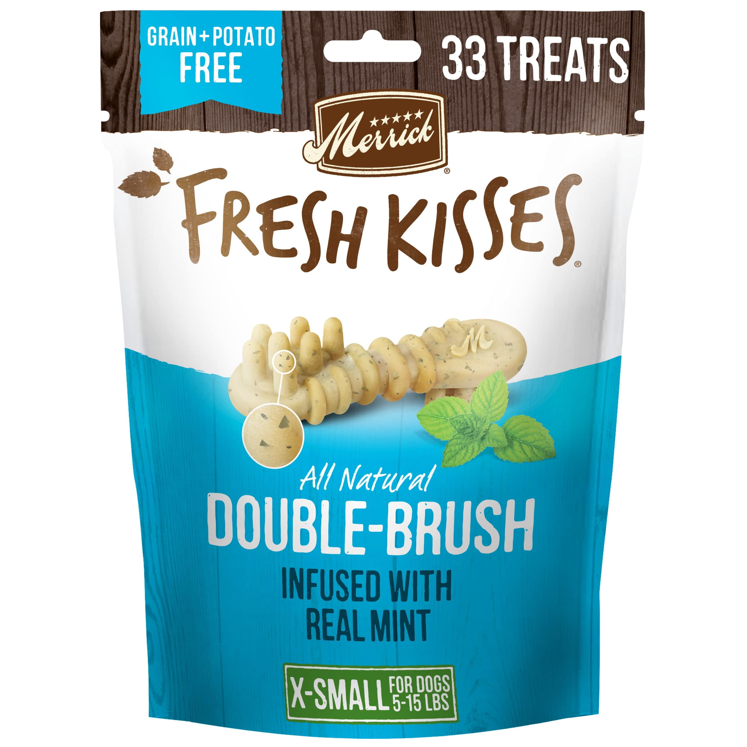 Merrick Fresh Kisses Natural YYF14 Dental Chews Toothbrush Treat Shape ...