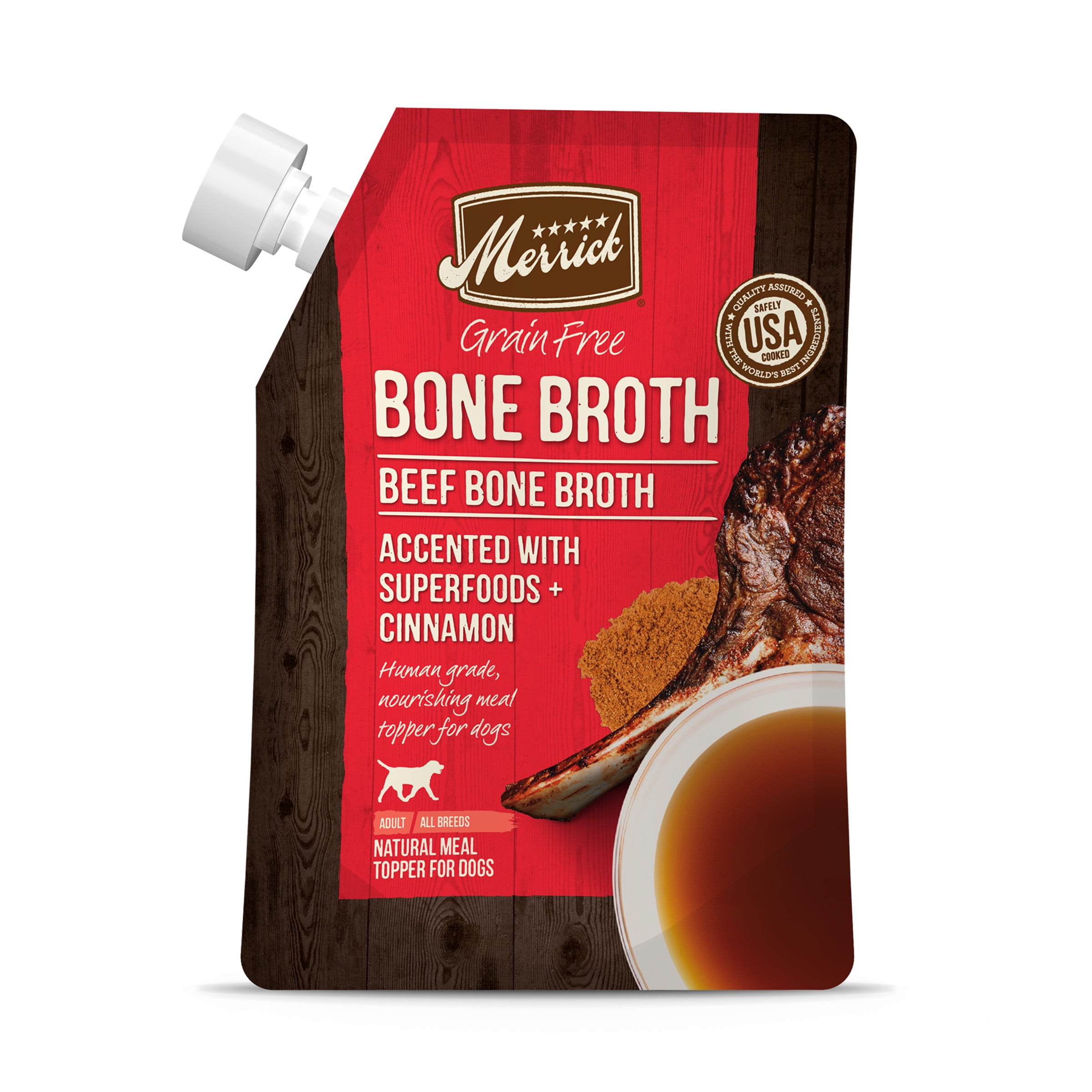 Merrick Grain Free Beef Bone Broth, Dog Food Topper - (10) 16 oz ...