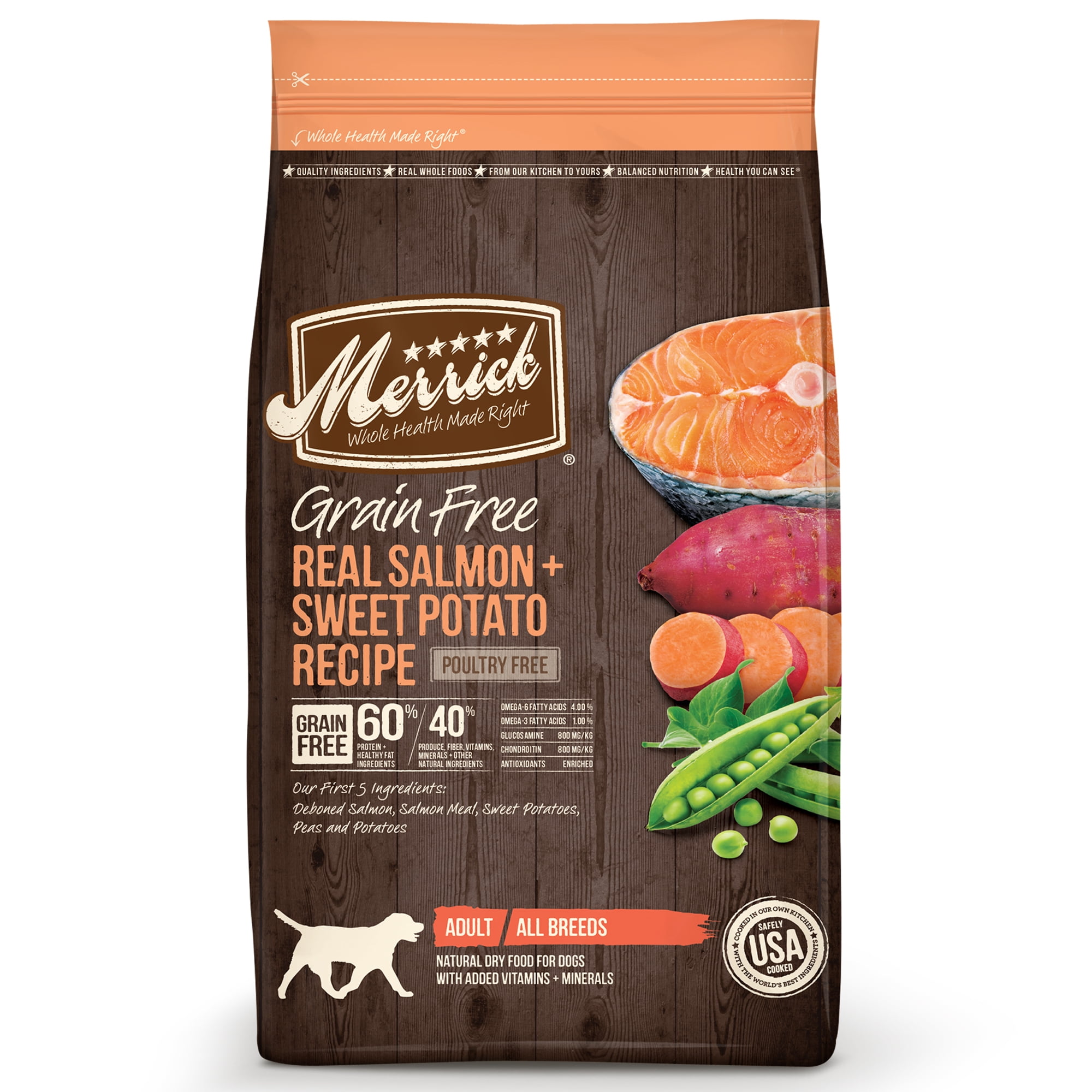 Merrick Grain-Free Dry Dog Food, Real Salmon & Sweet Potato, 12 lb ...