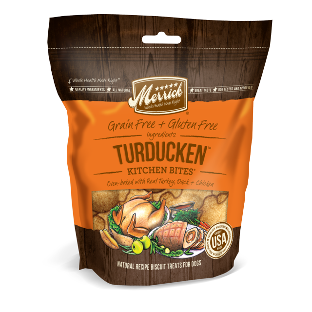 Merrick Kitchen Bites Grain-Free Turducken Dry Dog Treat, 9 oz ...