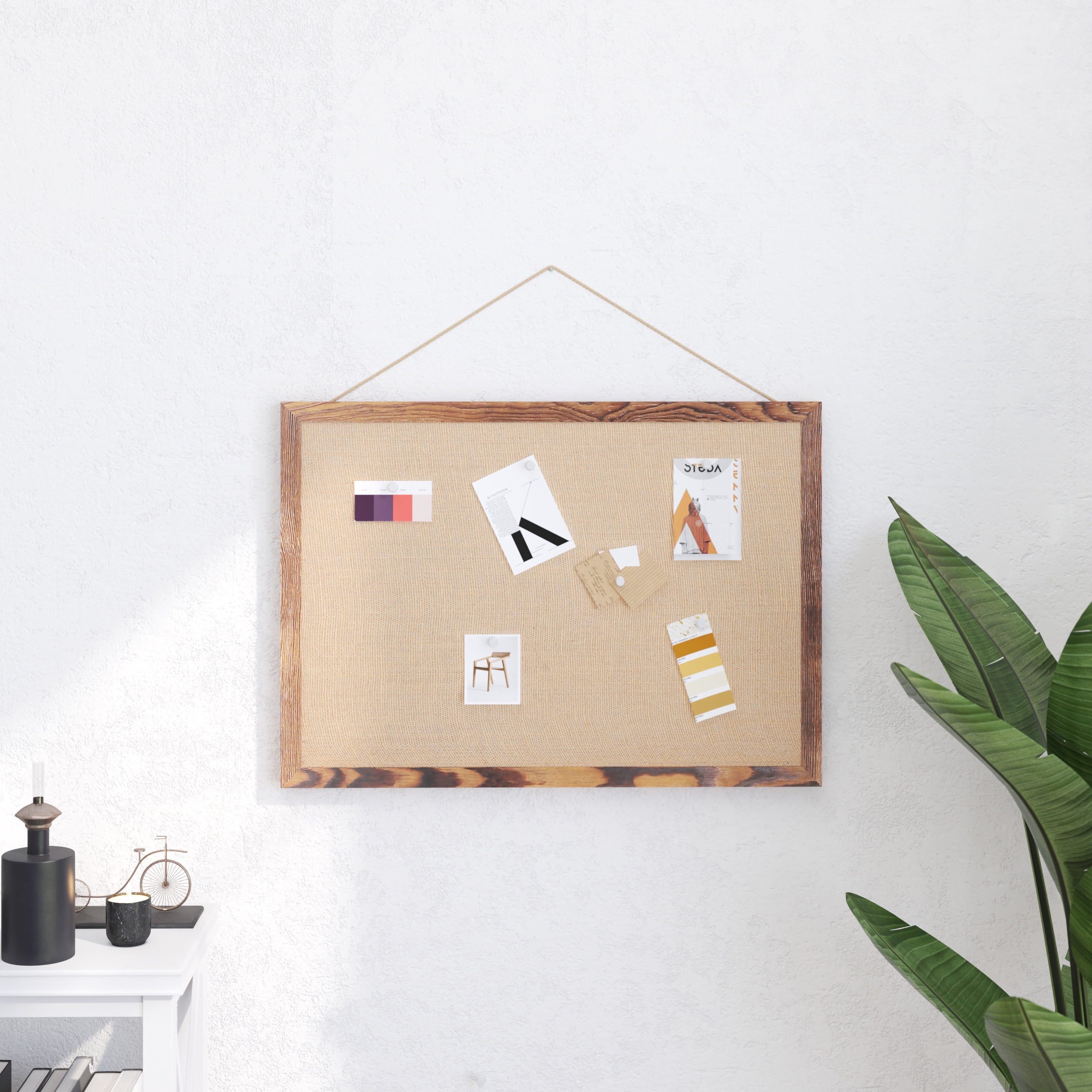 Merrick Lane 20x30 Linen Display Board with Wooden Frame and Push Pins ...
