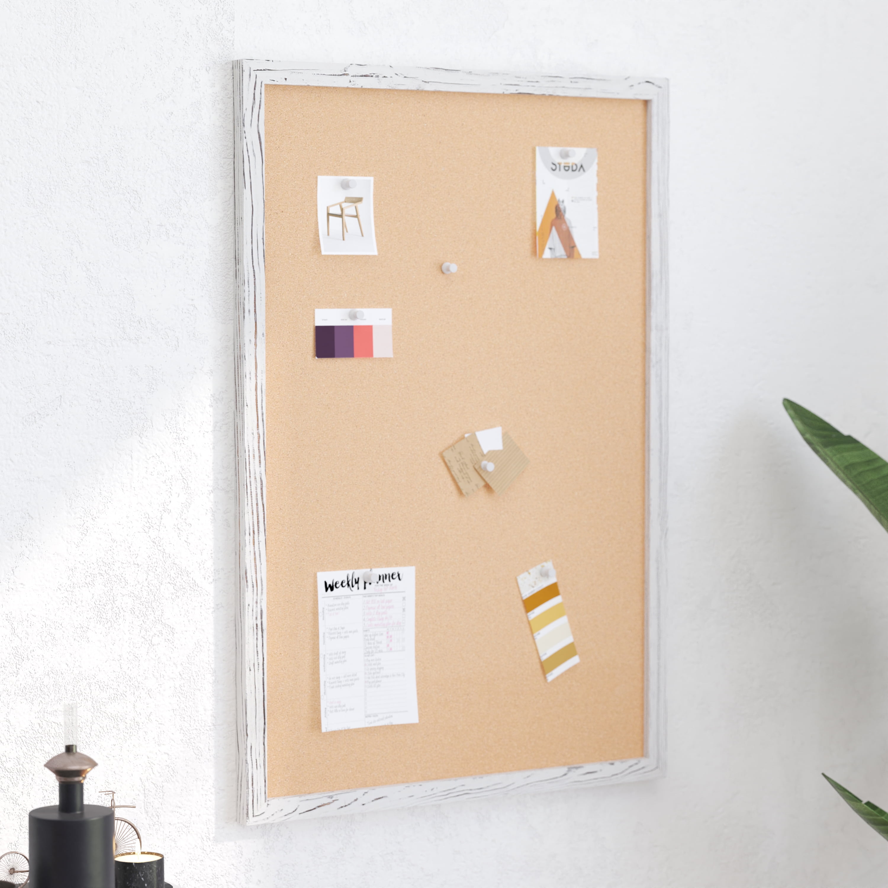 Merrick Lane 24x36 Cork Display Board with Wooden Frame and Push Pins ...
