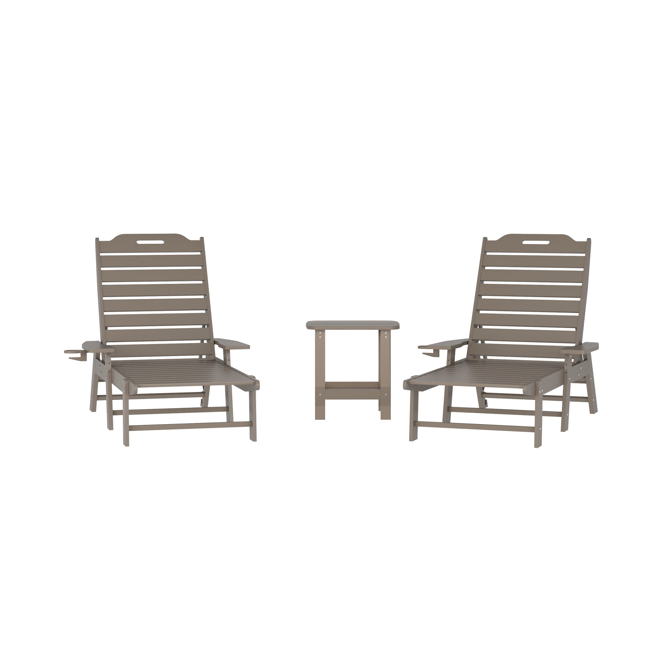Merrick Lane 3-Piece Adirondack Chairs/Table Set for Indoor/Outdoor Use ...