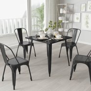 Metal Retro Round Table Red Coral and White - Walmart.com