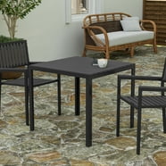 Sophia & William 37" x 37" Outdoor Dining Square Table Brown Steel ...