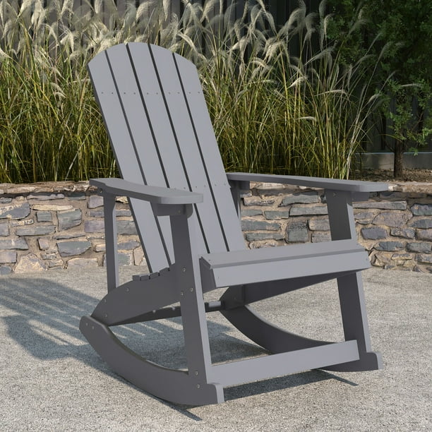 Merrick Lane All-Weather Polyresin Adirondack Rocking Chair with ...