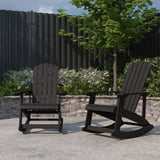 Merrick Lane All-Weather Polyresin Adirondack Rocking Chairs with ...
