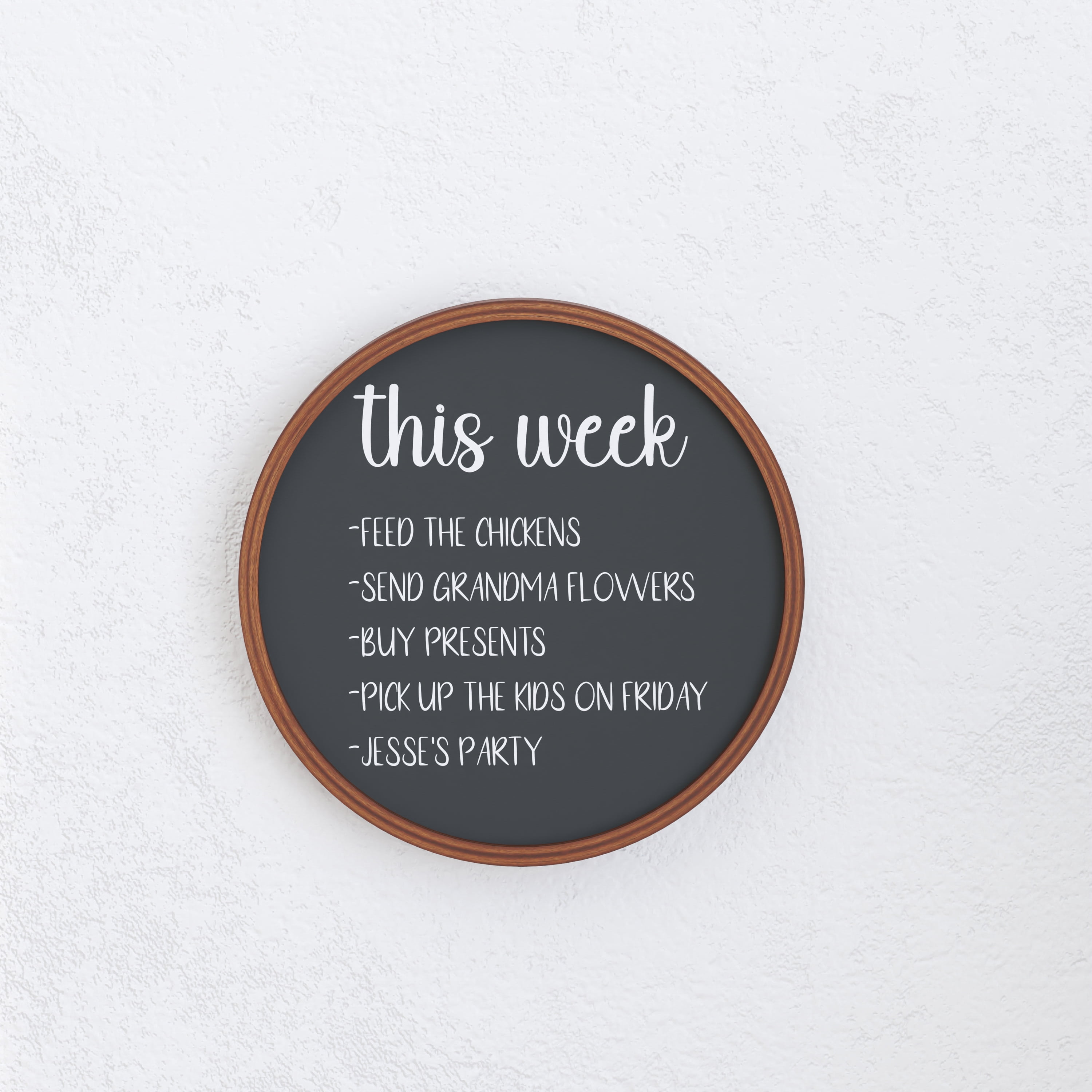 Merrick Lane Magnetic Round Hanging Chalkboards with Erasers & Chalk, 2 ...