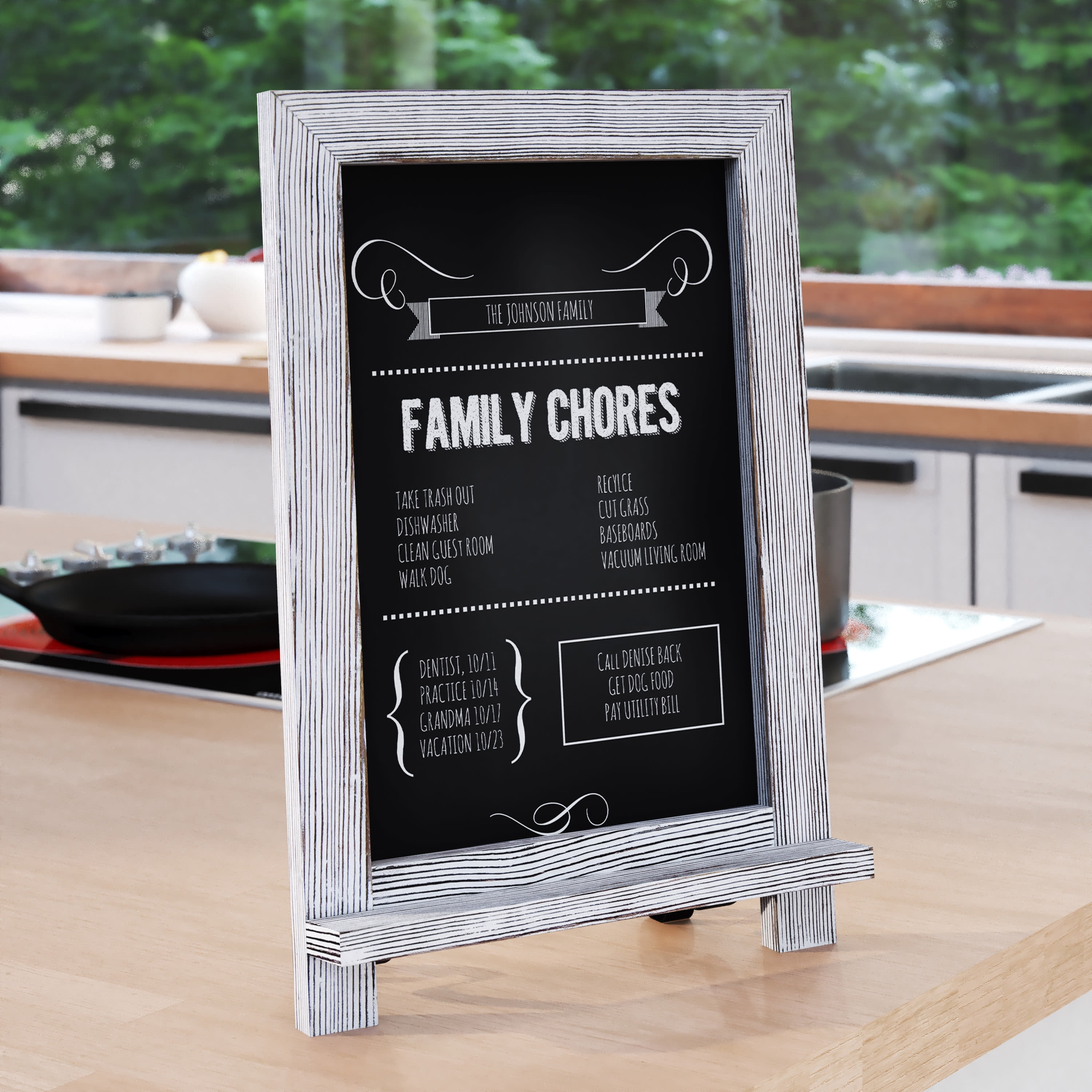 Merrick Lane Magnetic Wall Mount or Tabletop Chalkboards with Folding ...