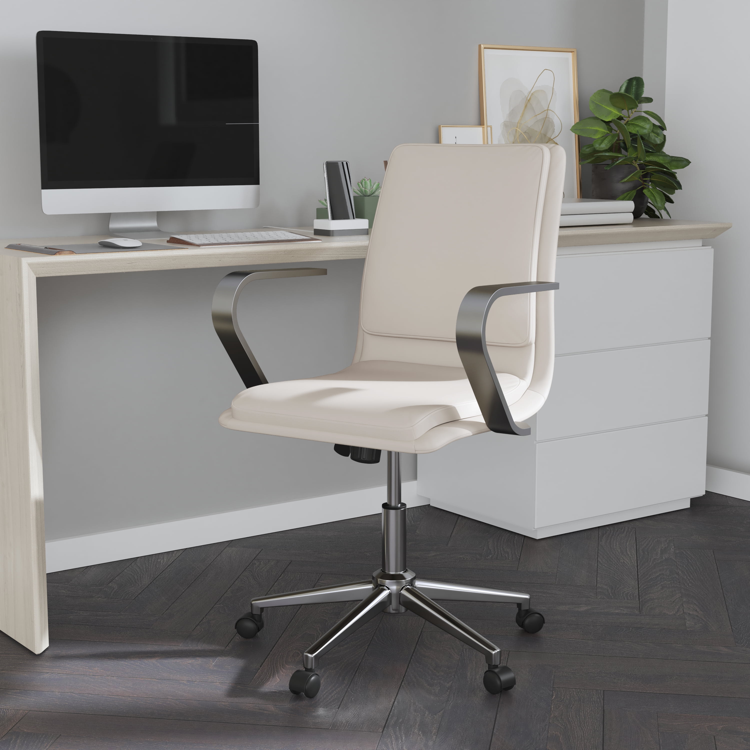 Merrick Lane Mid-Back Home Office Chair with Armrests, Height ...