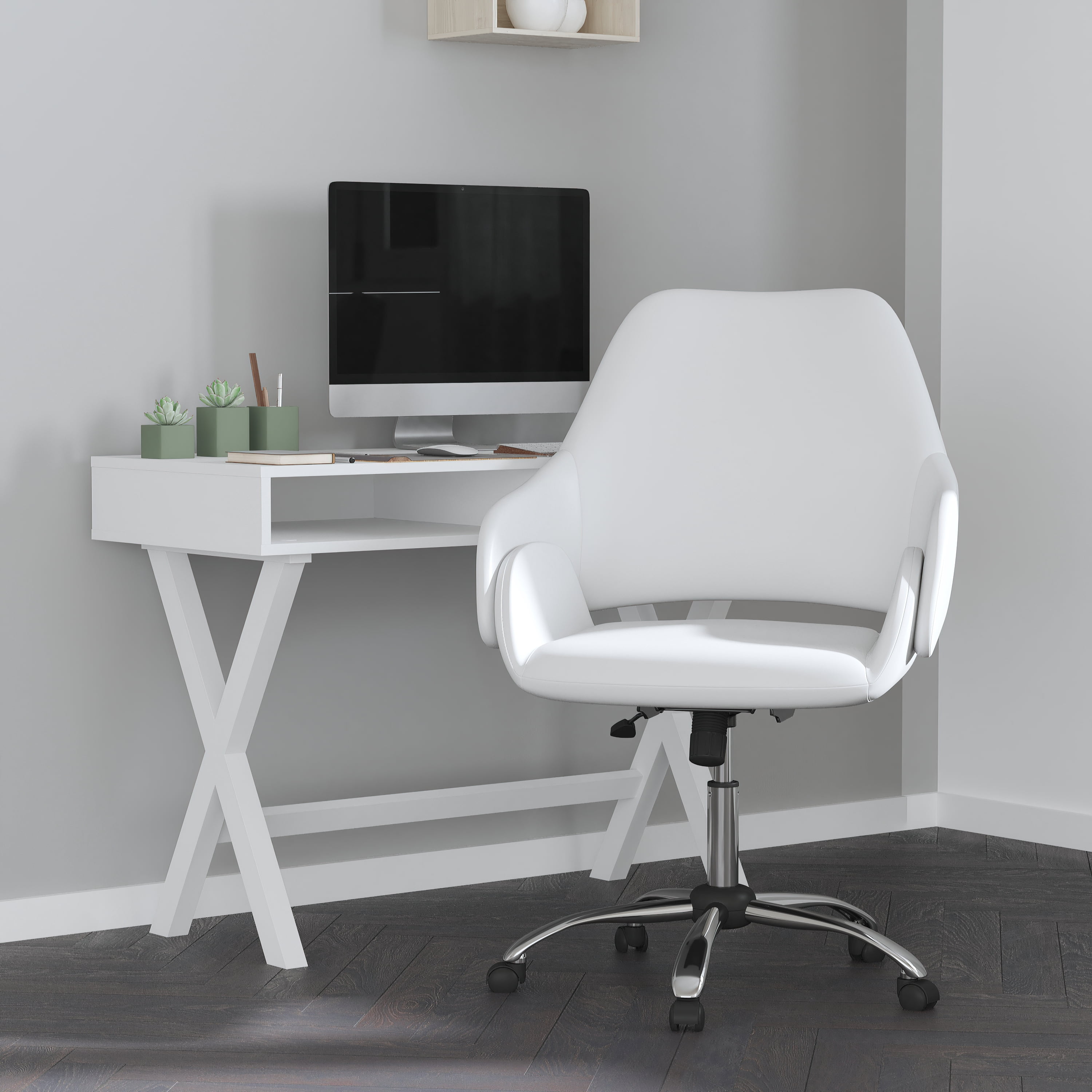 Merrick Lane Office Chair Ergonomic Executive Mid Back Design In ...