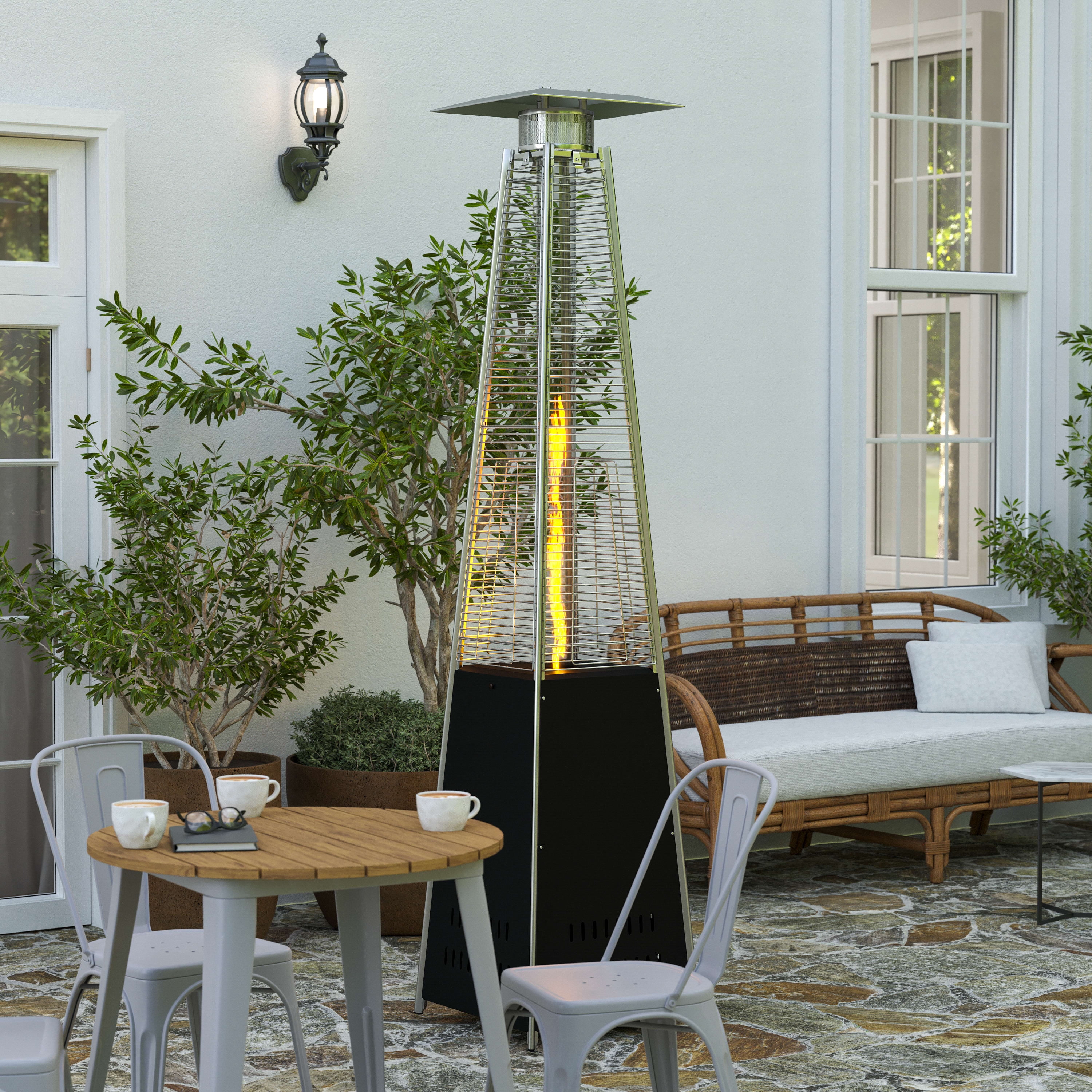 Merrick Lane Pyramid 42,000 BTU Metallic Propane Patio Heaters ...