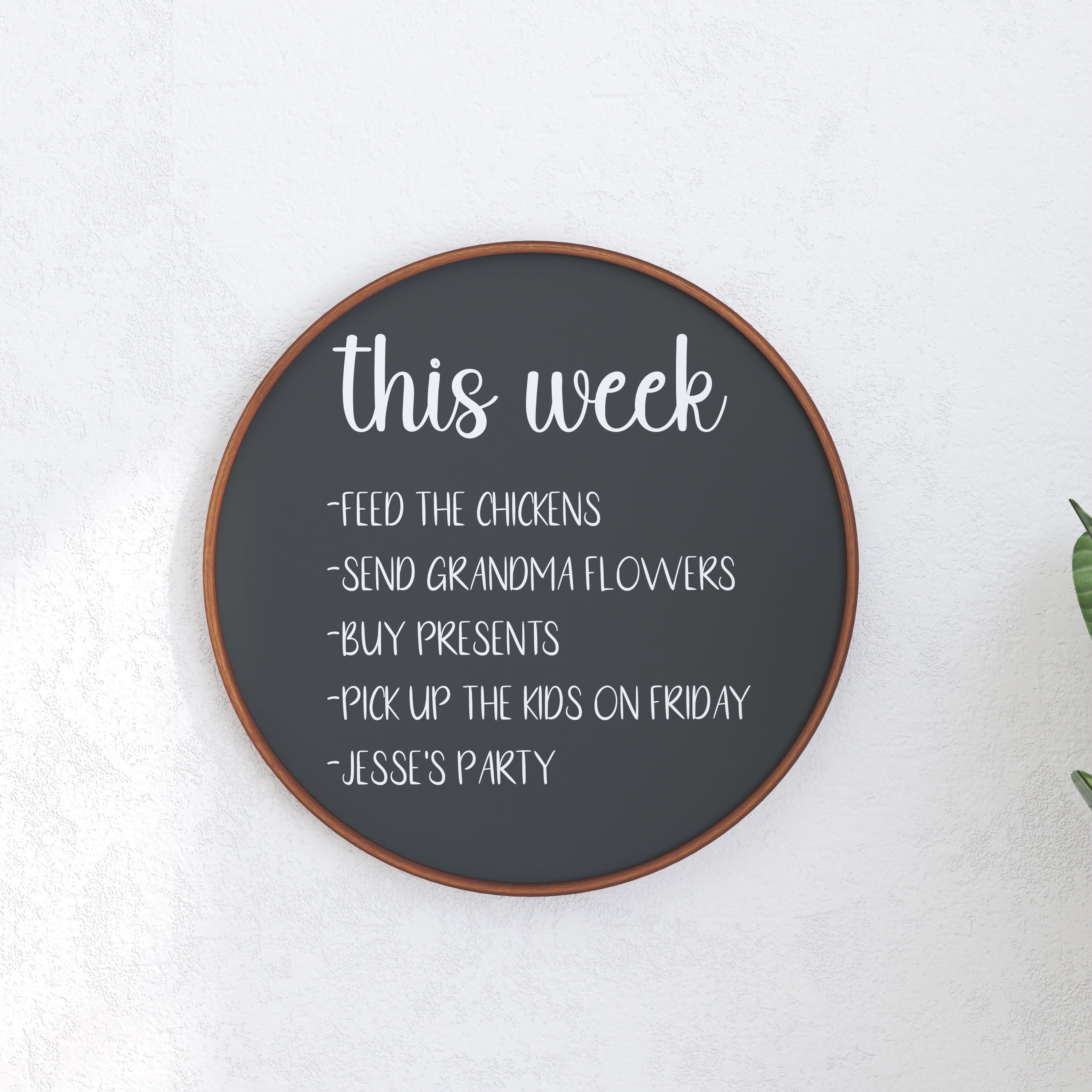 Merrick Lane Round Chalkboard Magnetic Wall Mount Chalkboard with ...