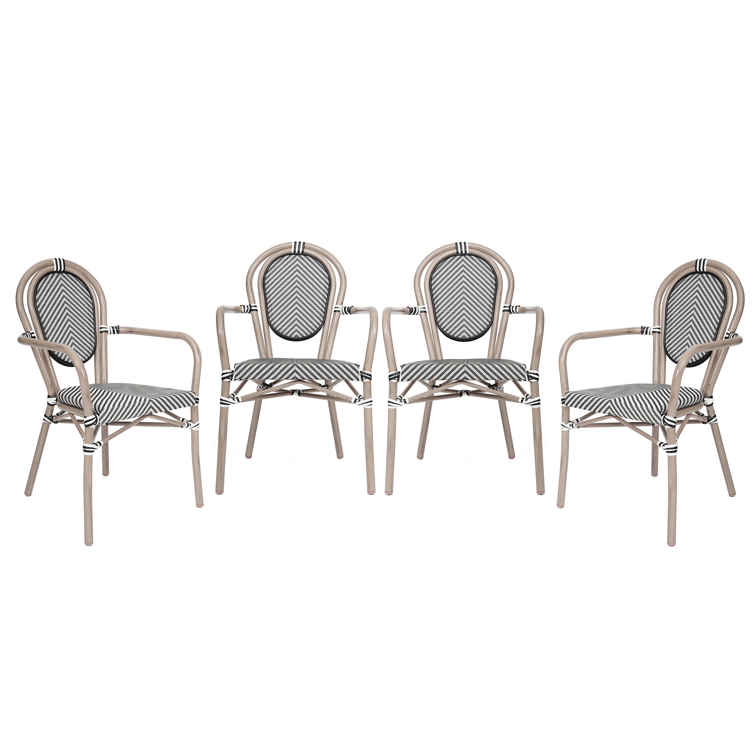 Merrick Lane Set of Four Stacking Thonet French Bistro Style Chair with ...