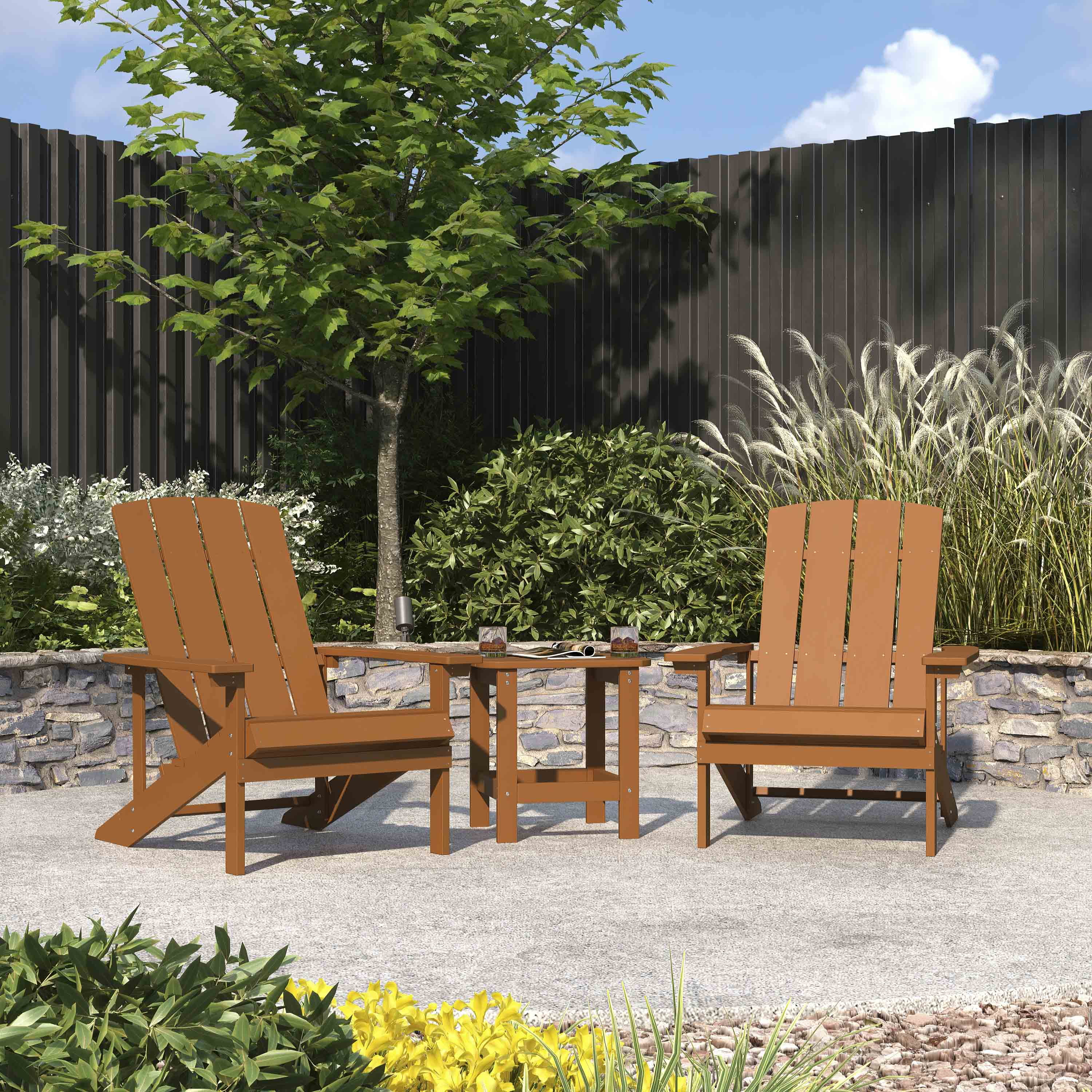 Merrick Lane Adirondack Chairs - Office Patio Furniture Set - Walmart ...