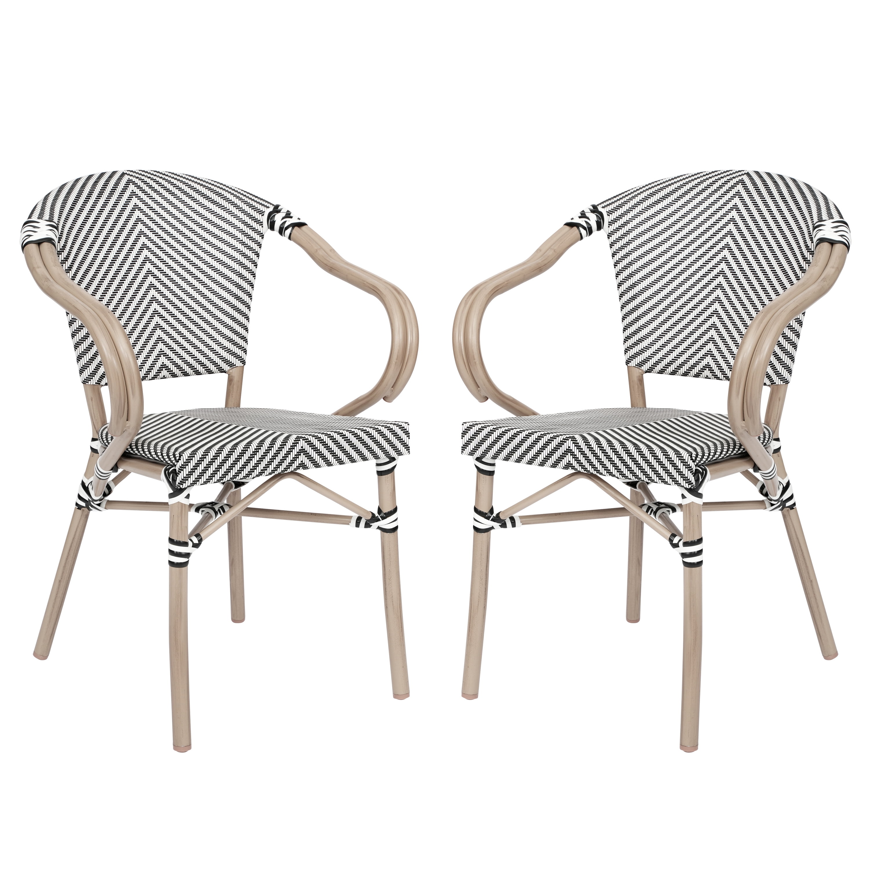 Merrick Lane Set of Two Stacking Thonet French Bistro Style Chair with ...