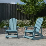 Merrick Lane Set of 2 All-Weather Polyresin Adirondack Rocking Chair ...