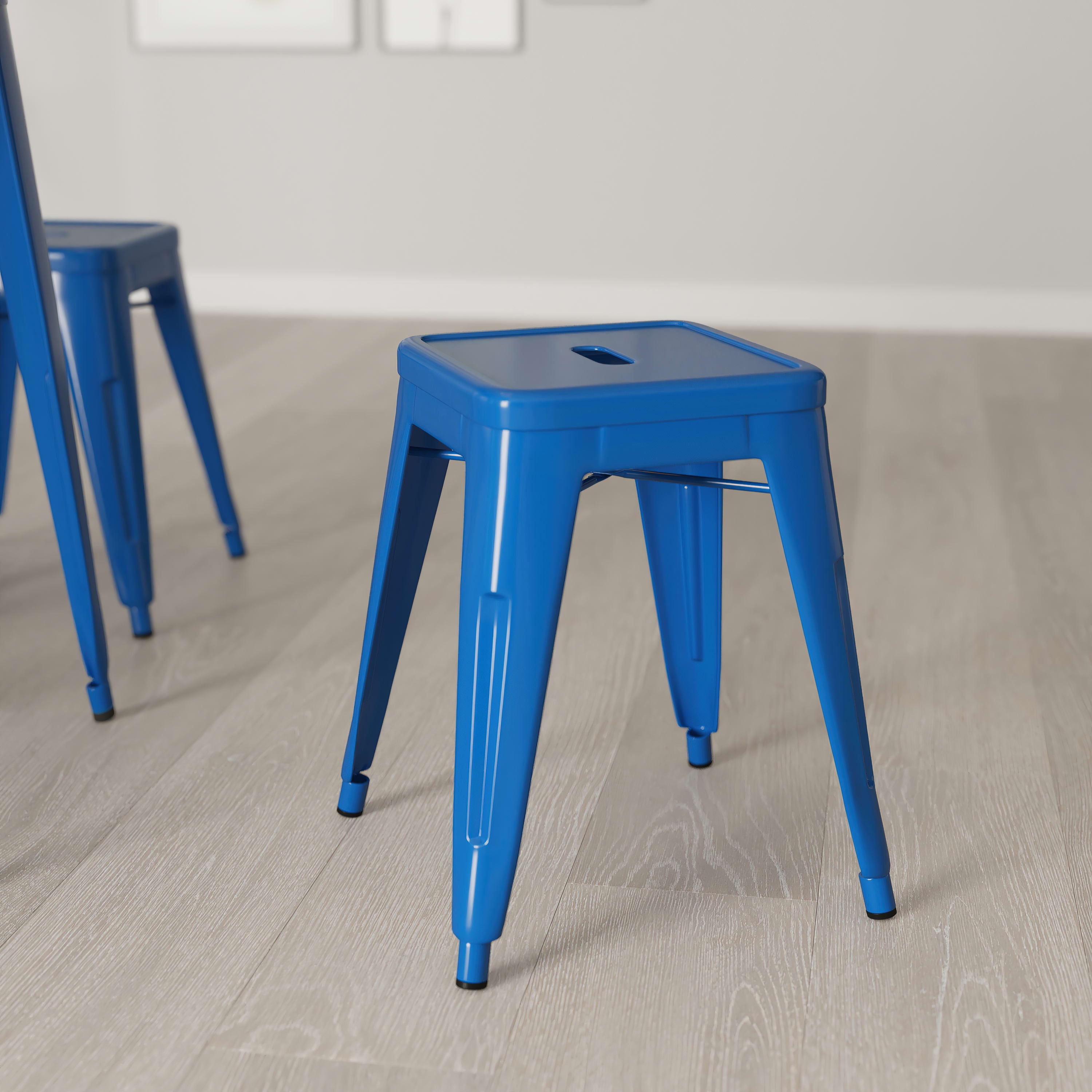 Merrick Lane Set of 4 18" High Backless Stacking Dining Stools with ...