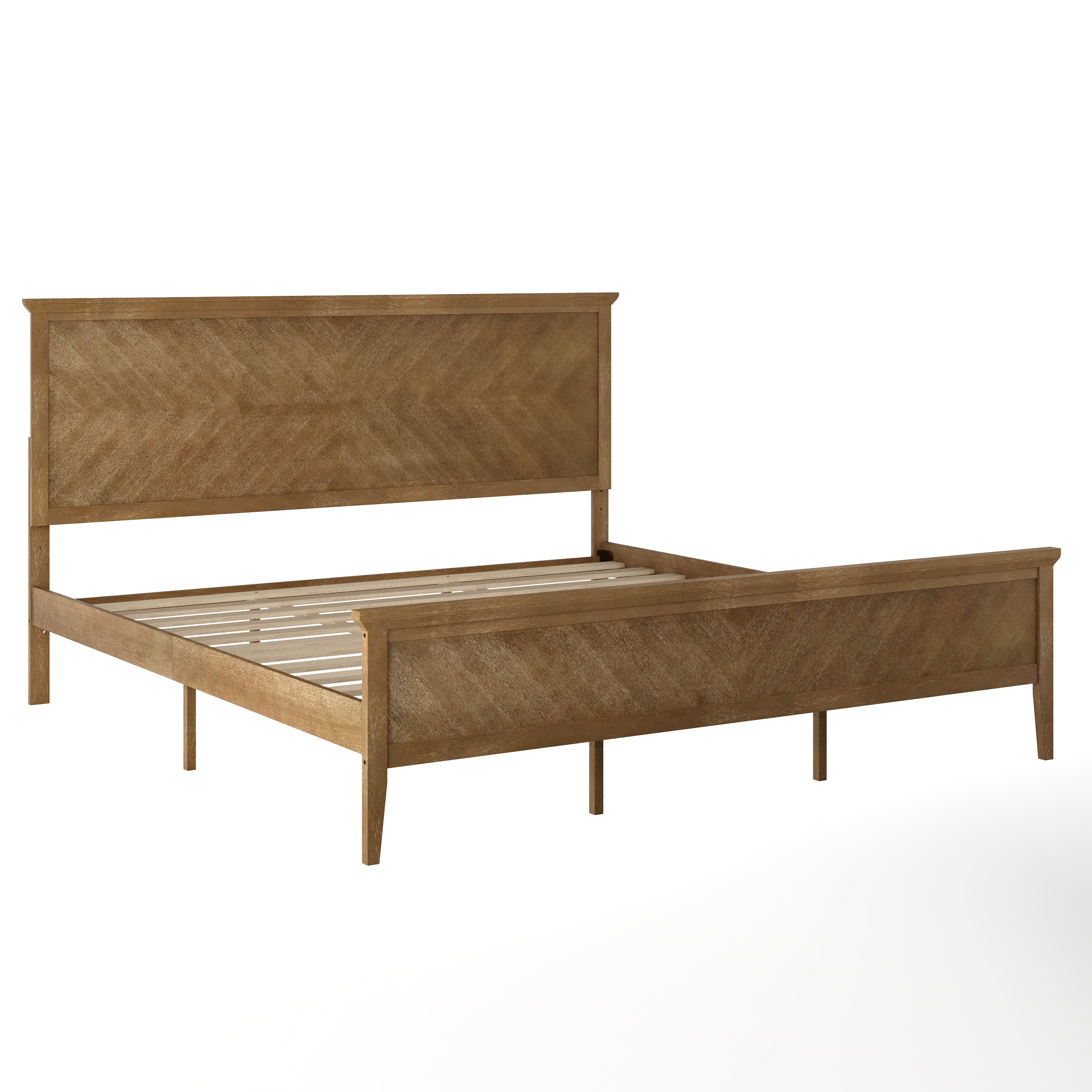 Merrick Lane Solid Wood Platform King Size Bed Frame with Slatted ...