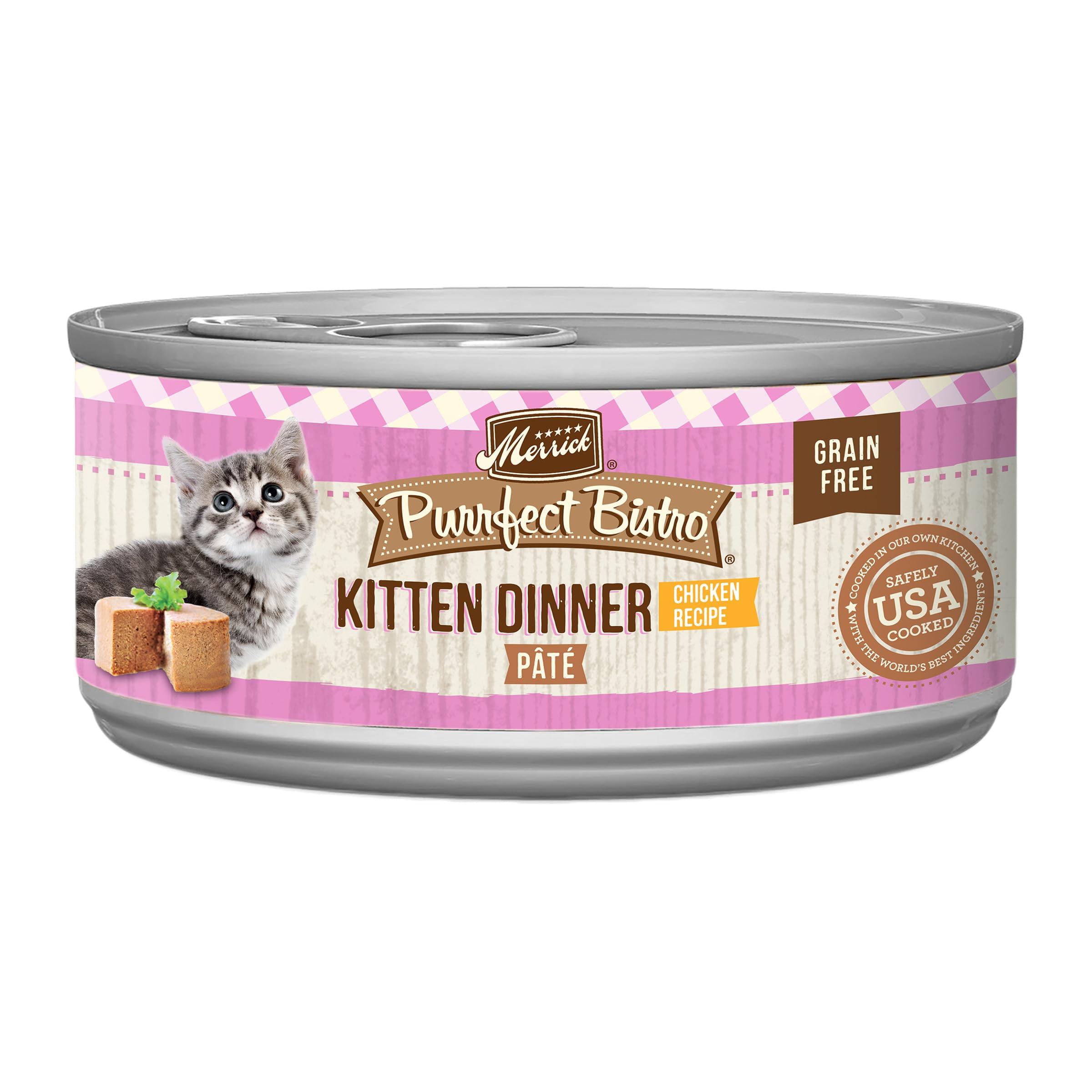 Merrick Purrfect Bistro Grain Free Premium Soft Canned Pate Chicken Wet ...