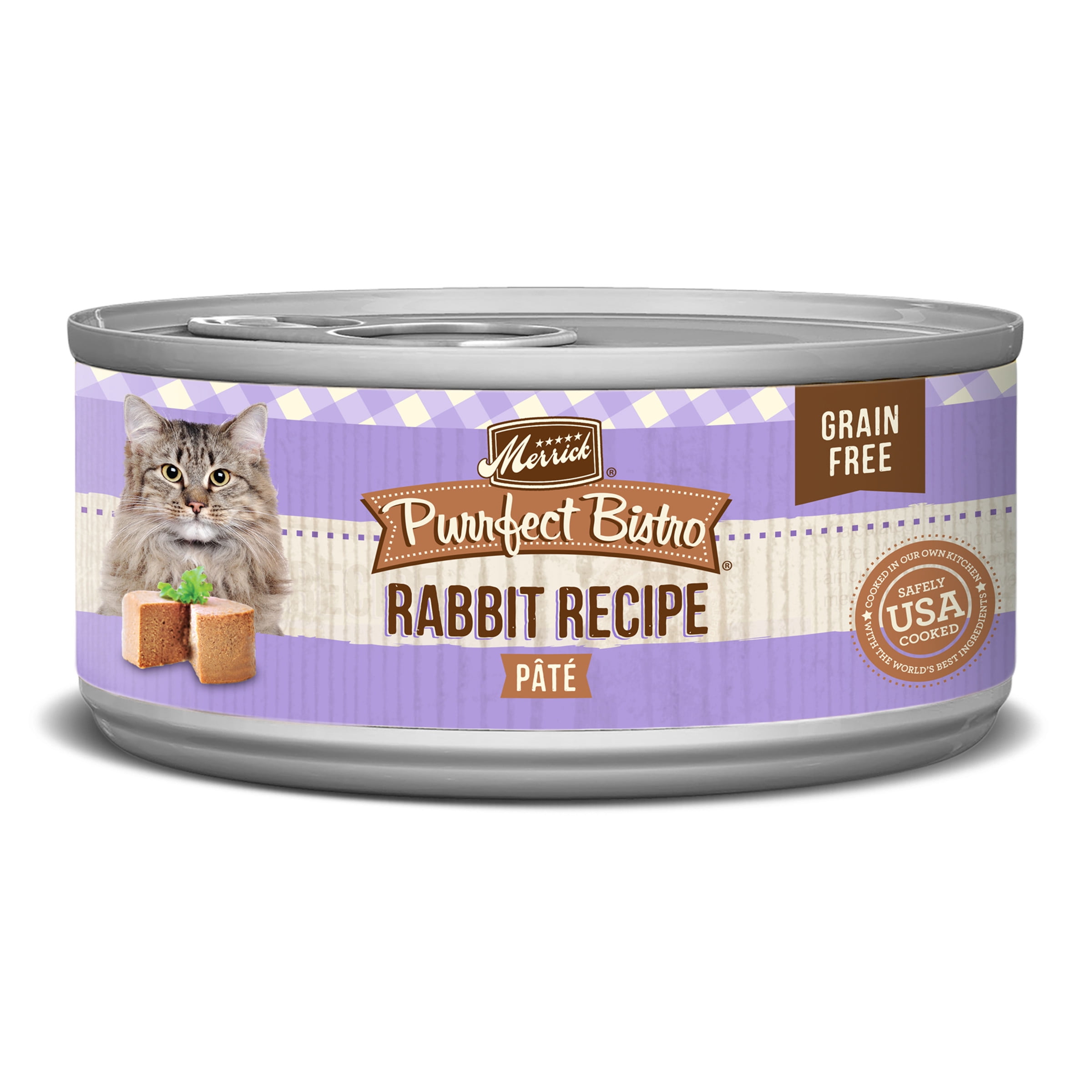 Merrick Purrfect Bistro Rabbit Pate Natural Food For Cats, 5.5 Oz ...