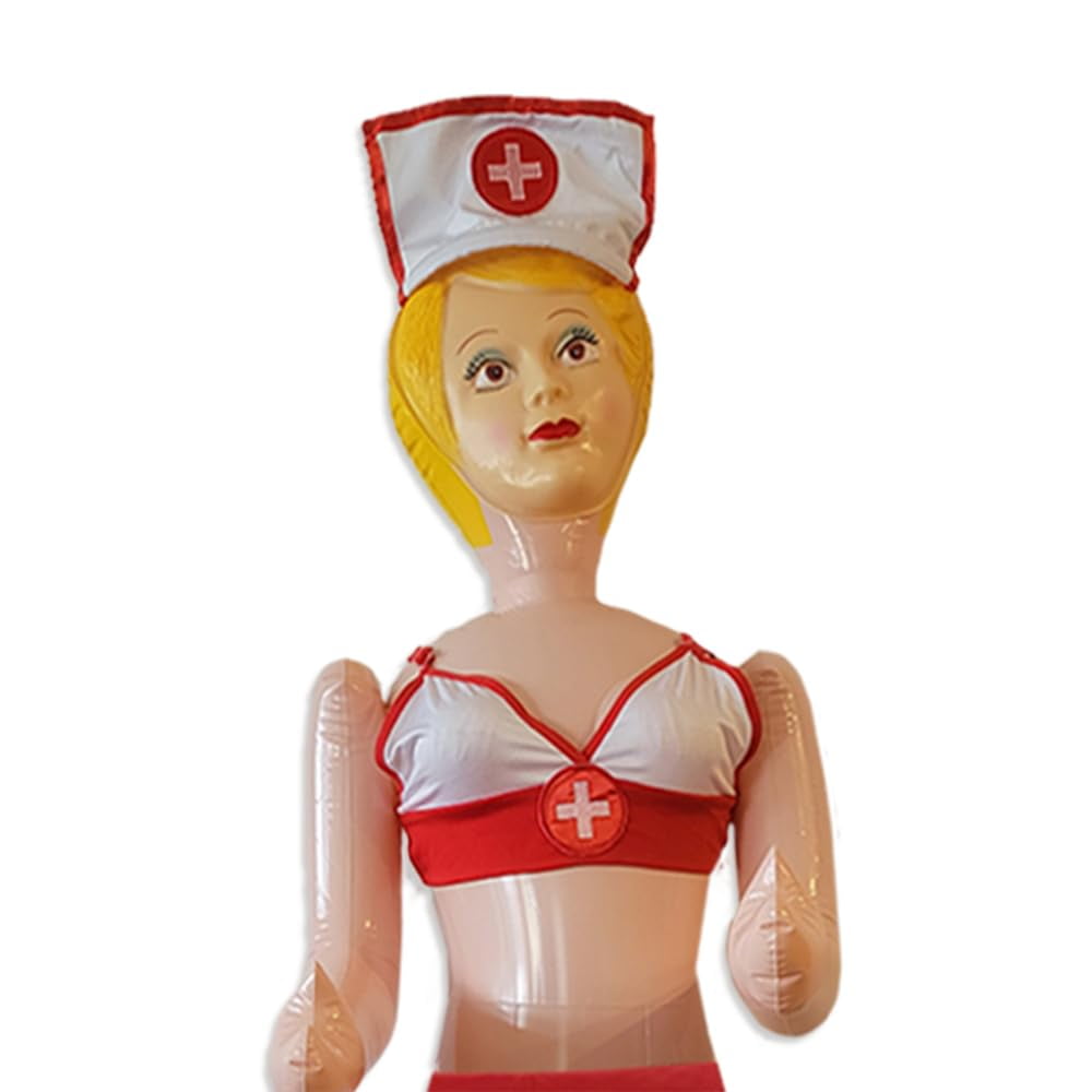 Merrimix 59 Ginger Inflatable Blow Up Doll With Nurse Costume Gag Ts For Men Bachelor