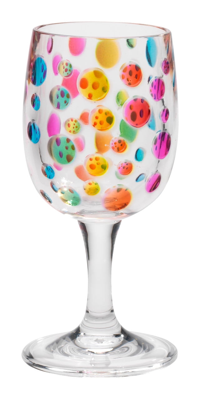 Merritt 8oz Rainbow Satin Pearl Acrylic Wine Glass (21892) - Walmart.com