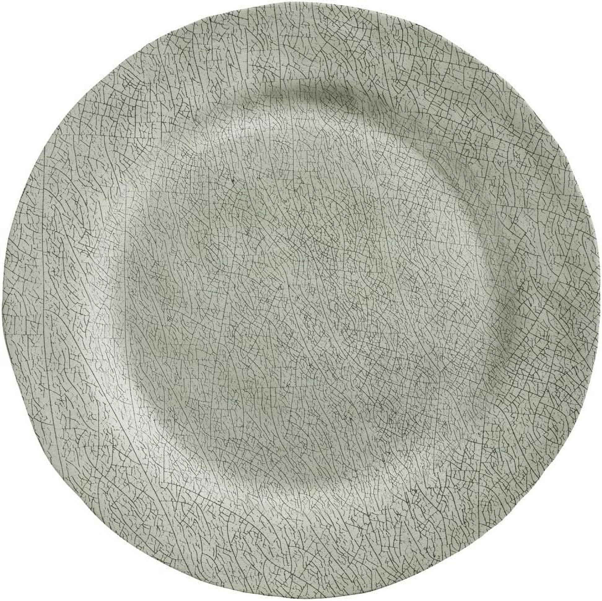 Merritt International Stamped Crackle Round Dinner Plate, Grey, Set of ...