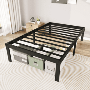 EnHomee King Size Bed Frame, Metal Platform Frame with Headboard, 6 ...