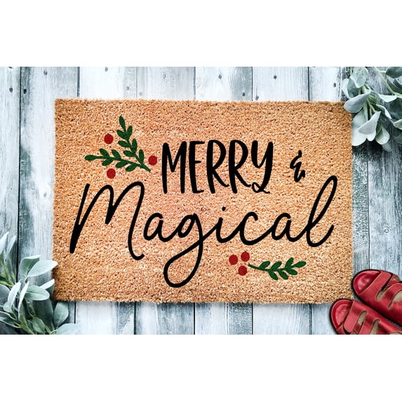 Merry And Magical Christmas Door Mat | Christmas Doormat | Winter ...