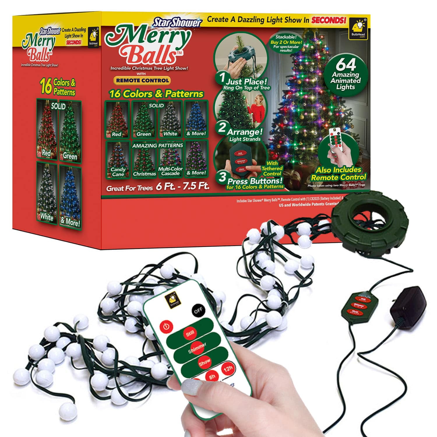 Merry Balls Christmas Tree Lights, AS-SEEN-ON-TV, Create a Xmas Light ...