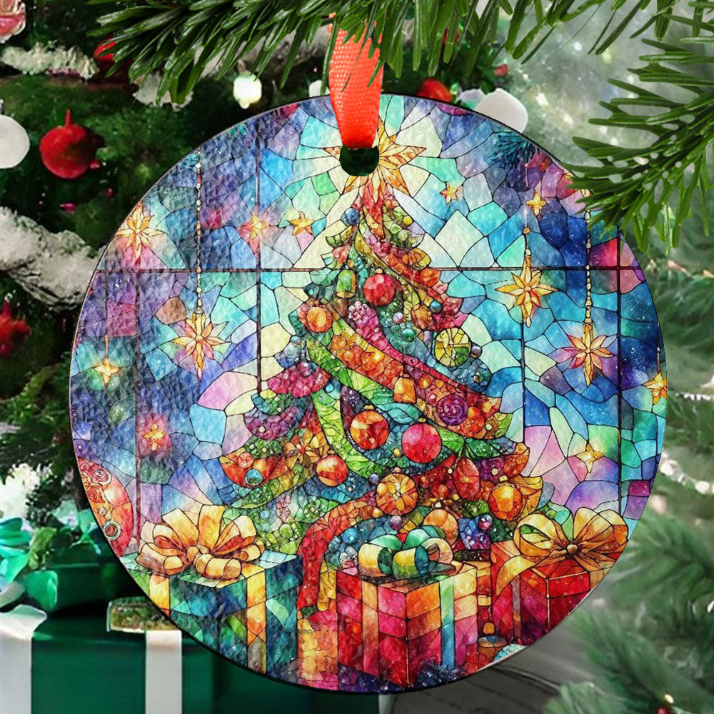 Merry And Bright Christmas Tree Window Ornament, Suncatcher for Window ...