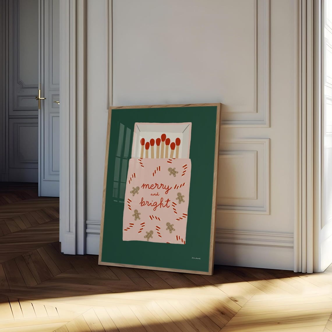 Merry And Bright Matchbox Wall Art, Matchbox Print, Wall Art, Vintage ...