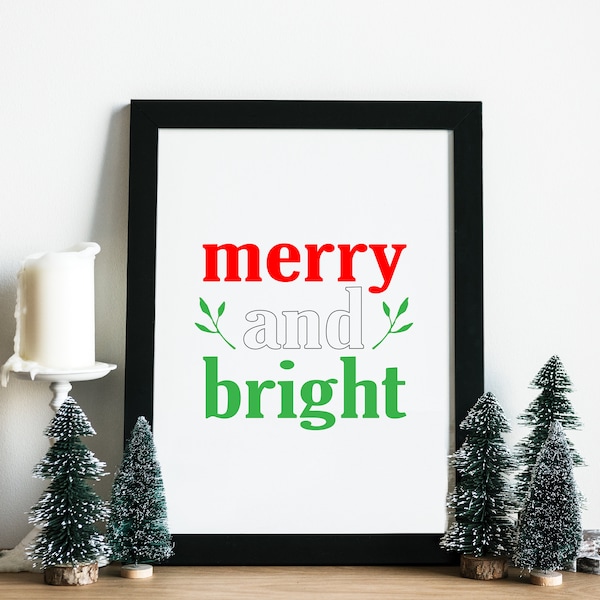Merry And Bright Sign, Decoration Noel, Christmas S, Deco Noel, Merry ...