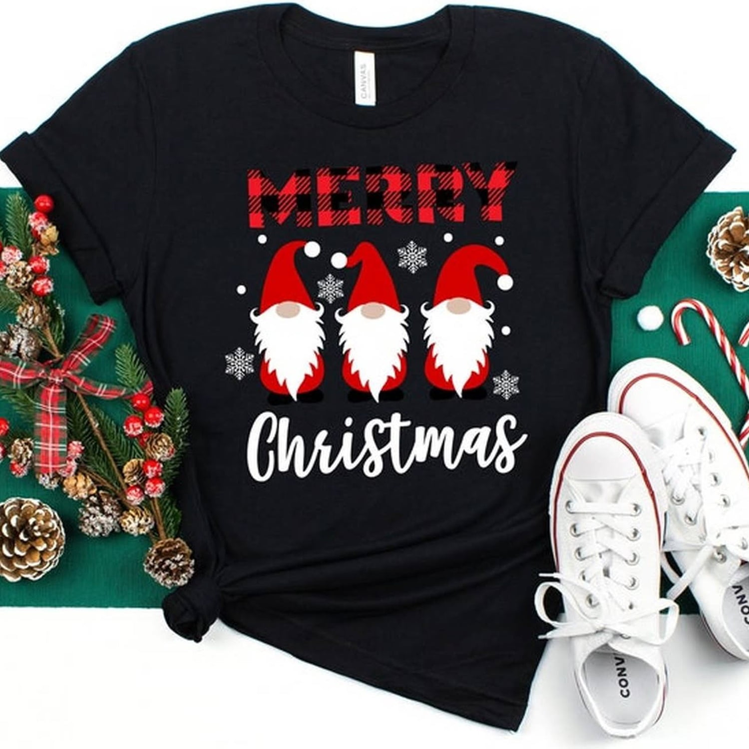 Merry CH-Ristmas Santa Claus T-S1Hirt, Buffa1lo Plaid Merry CH-Ristmas ...