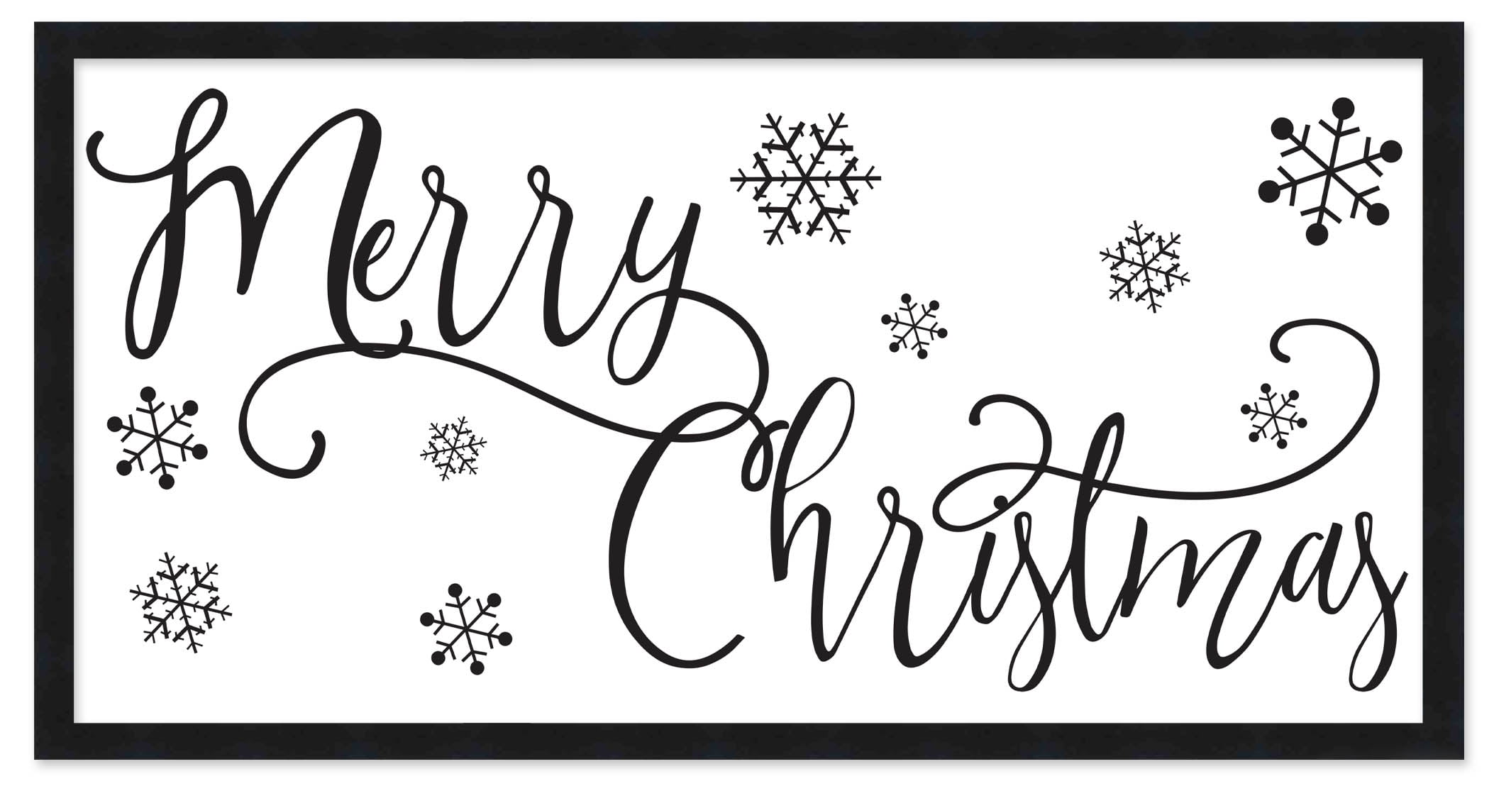 Merry Christmas 11.5" x 21.5" Framed Christmas Wall Decor Art Print ...