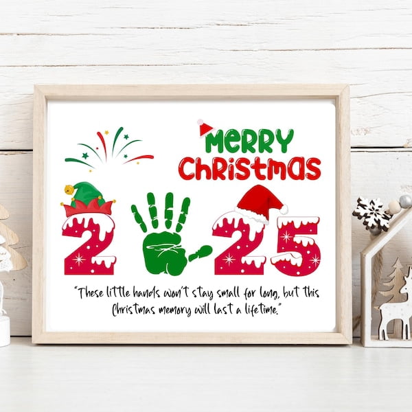 Merry Christmas 2025 Handprint Art For Preschool And Daycare, Toddlers ...