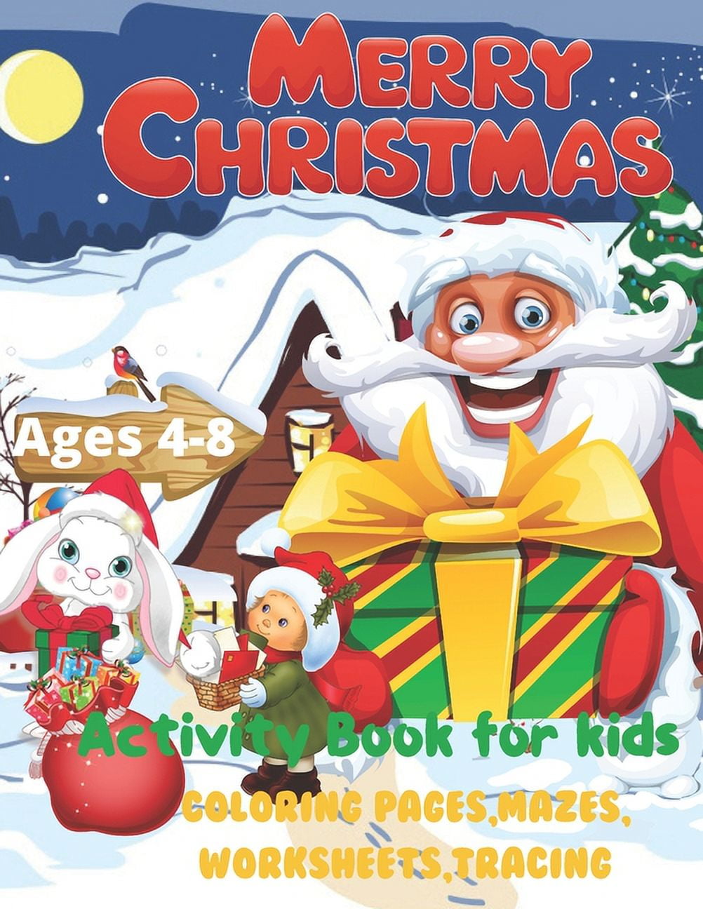 Merry Christmas Activity Book for Kids Ages 4-8 coloring pages, mazes ...