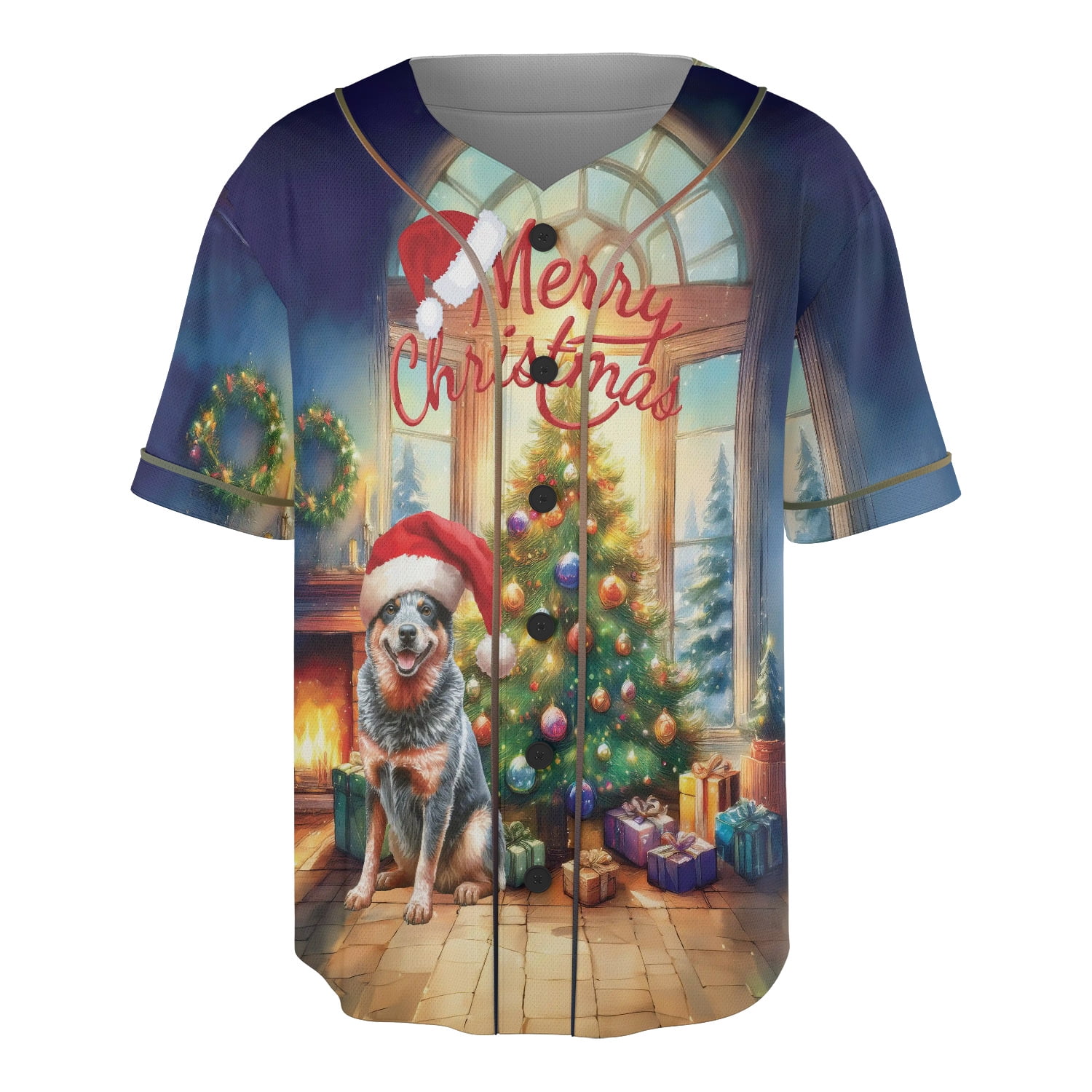Merry Christmas Australian Cattle Dog Santa Hat Xmas Tree Winter Holiday All Over Print 3D ...