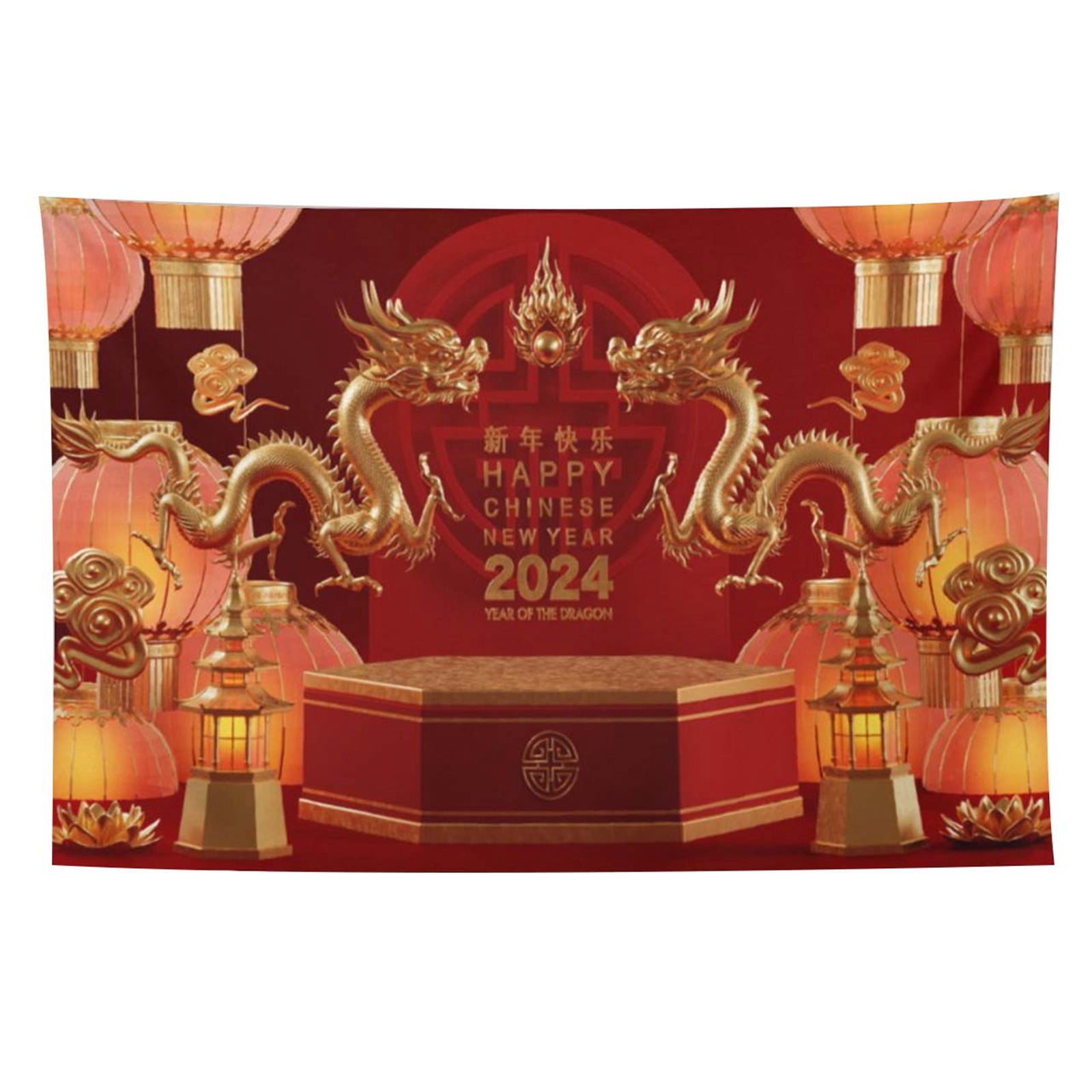 Merry Christmas Banner Indoor New Year Banner Chinese Pennant Holder ...