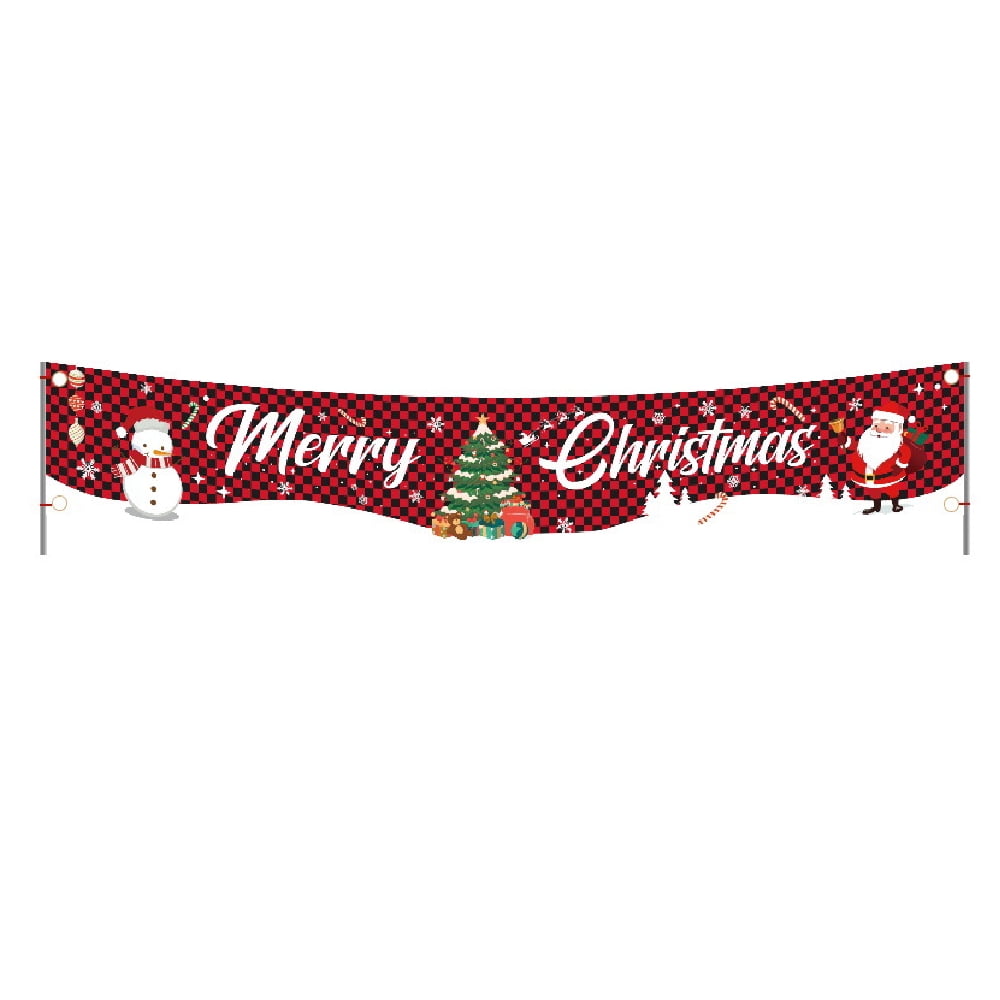 Merry Christmas Banner, IsEasy Christmas Banners for Outside, Red Xmas ...