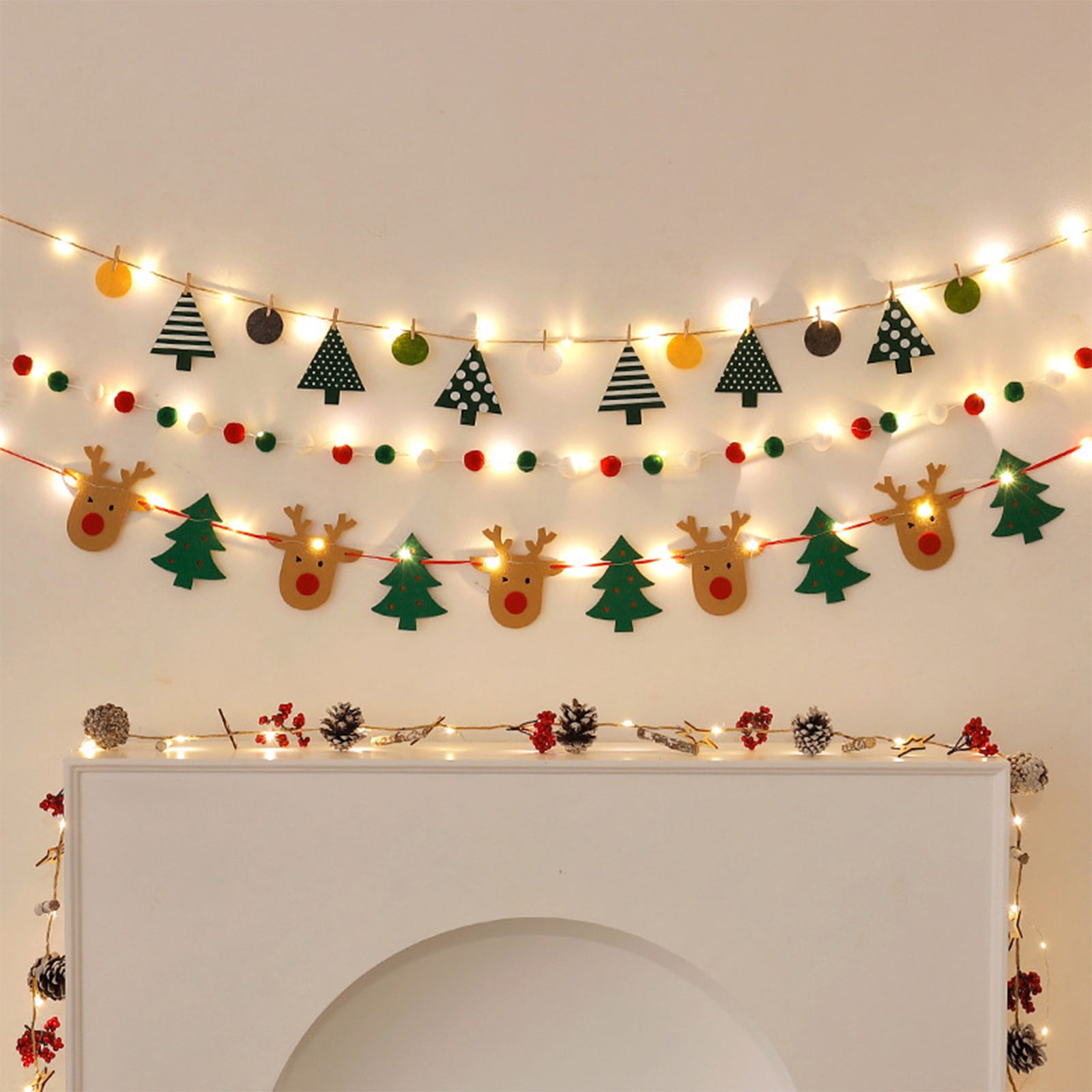 Merry Christmas Banner, Xmas Theme Party Supplies Classic Red Green ...